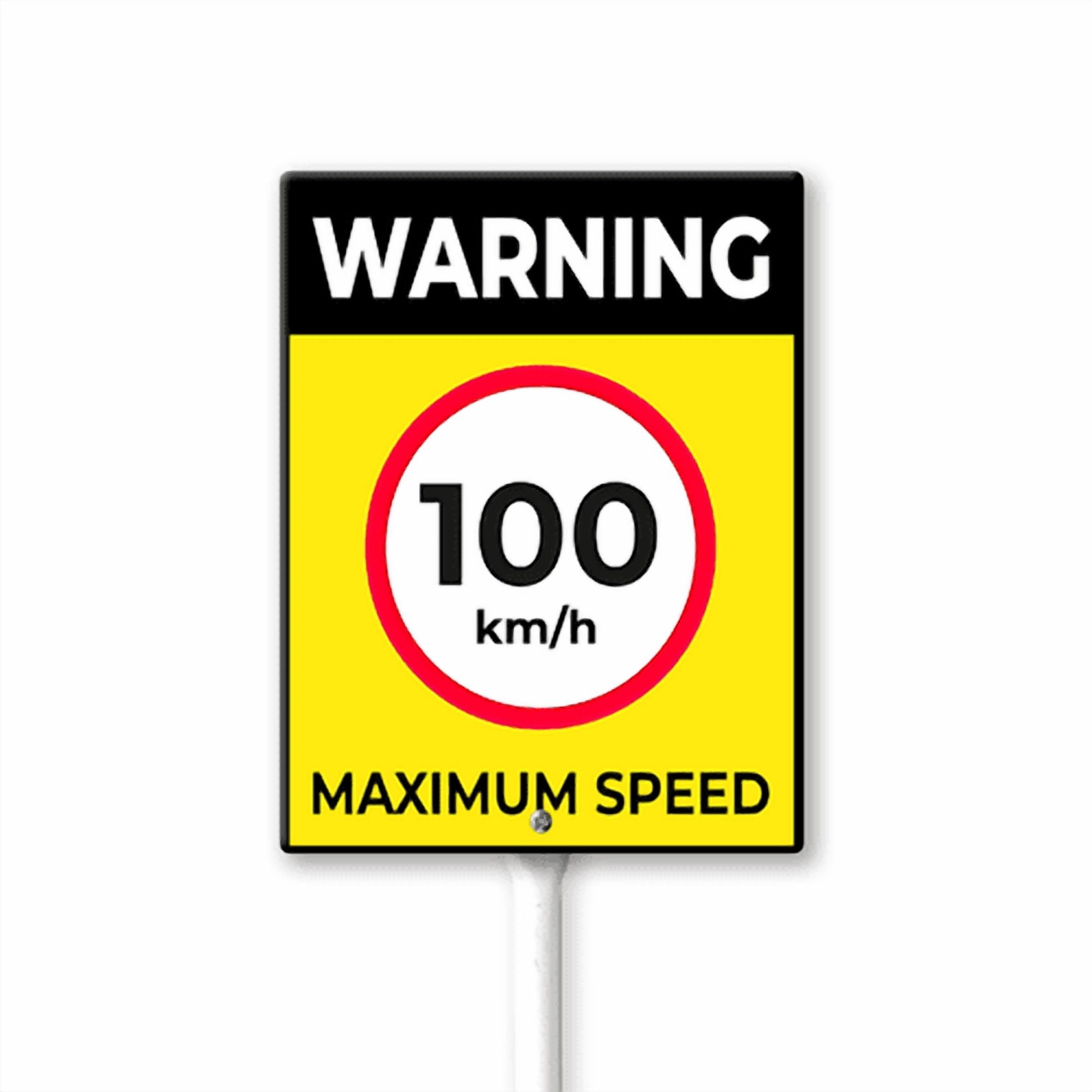 Eveokoki 100 Km Per Hour Maximum Speed Limit Yard Sign with Stakes 7in× ...