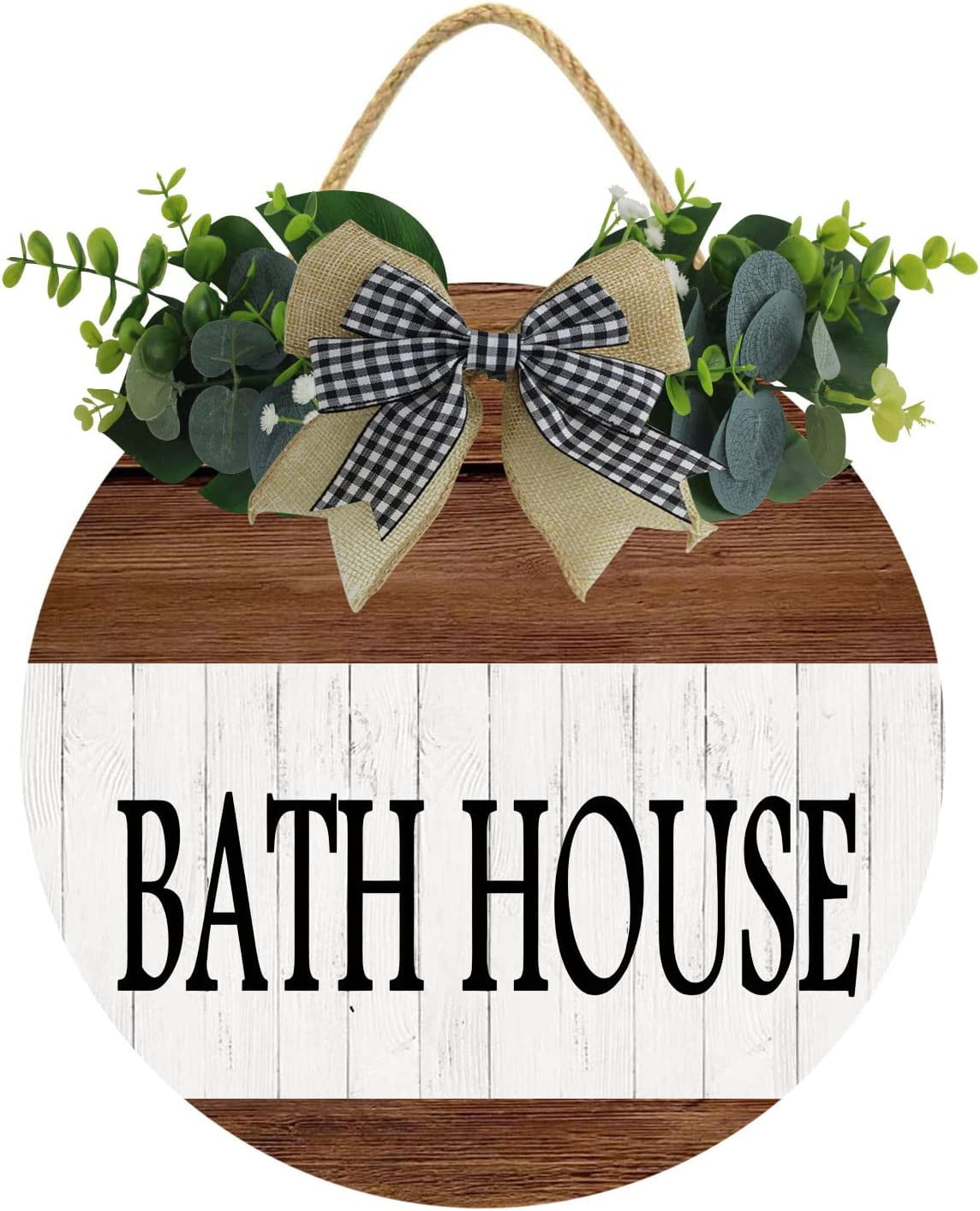 Eveokoki 11" Bath House Sign, Bath Sign,Bathroom Wall Decoration Sign ...