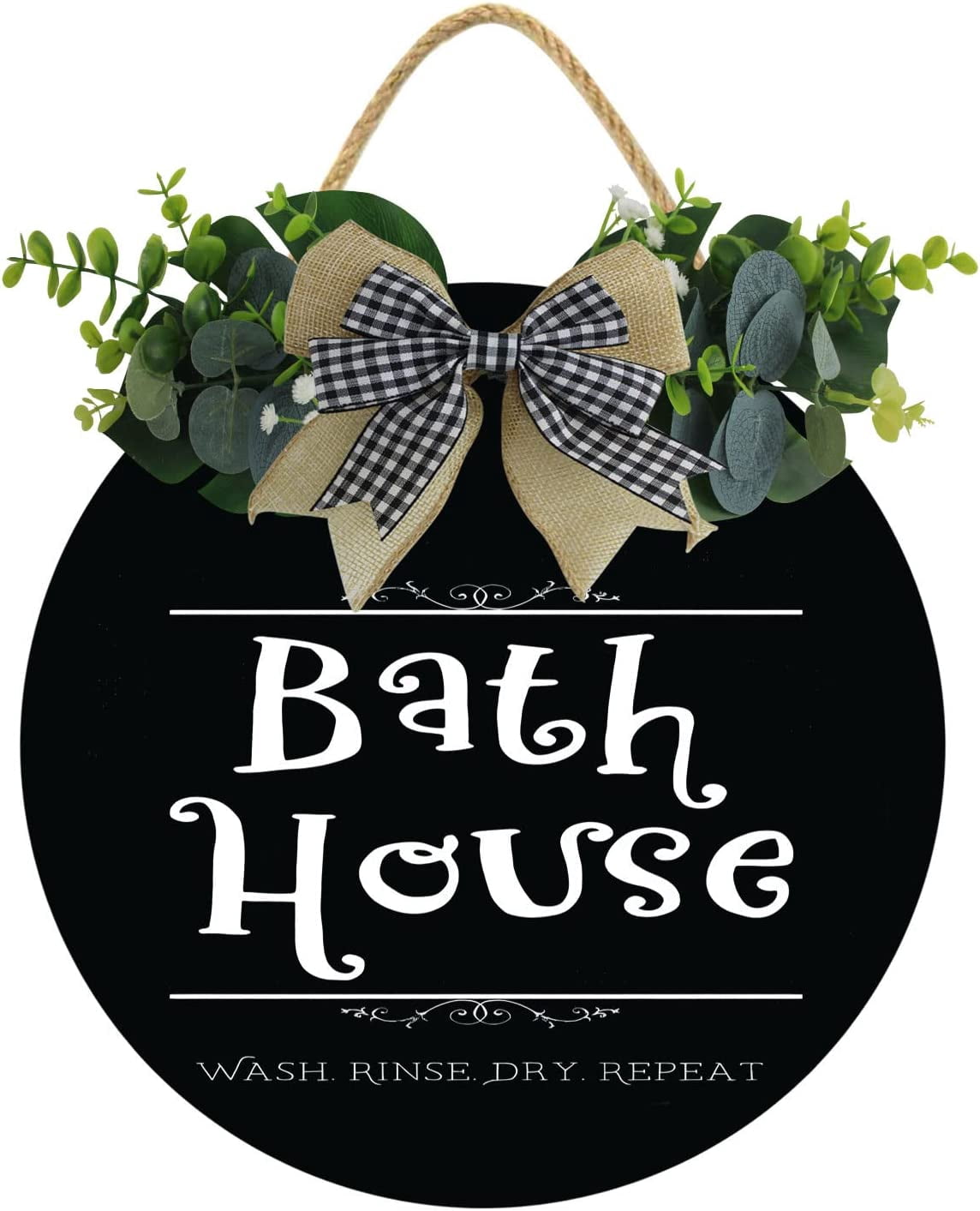 Eveokoki 11" Bath House Sign, Bathhouse Sign,Bathroom Wall Decoration ...