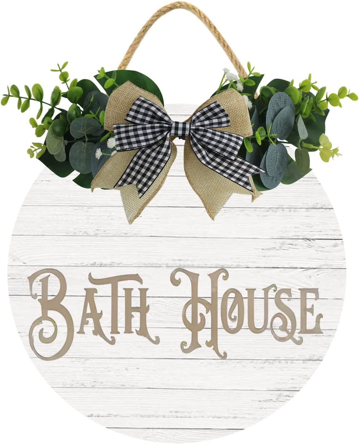 Eveokoki 11" Bath House Sign, Bathroom Decor Farmhouse,Bathroom Wall ...
