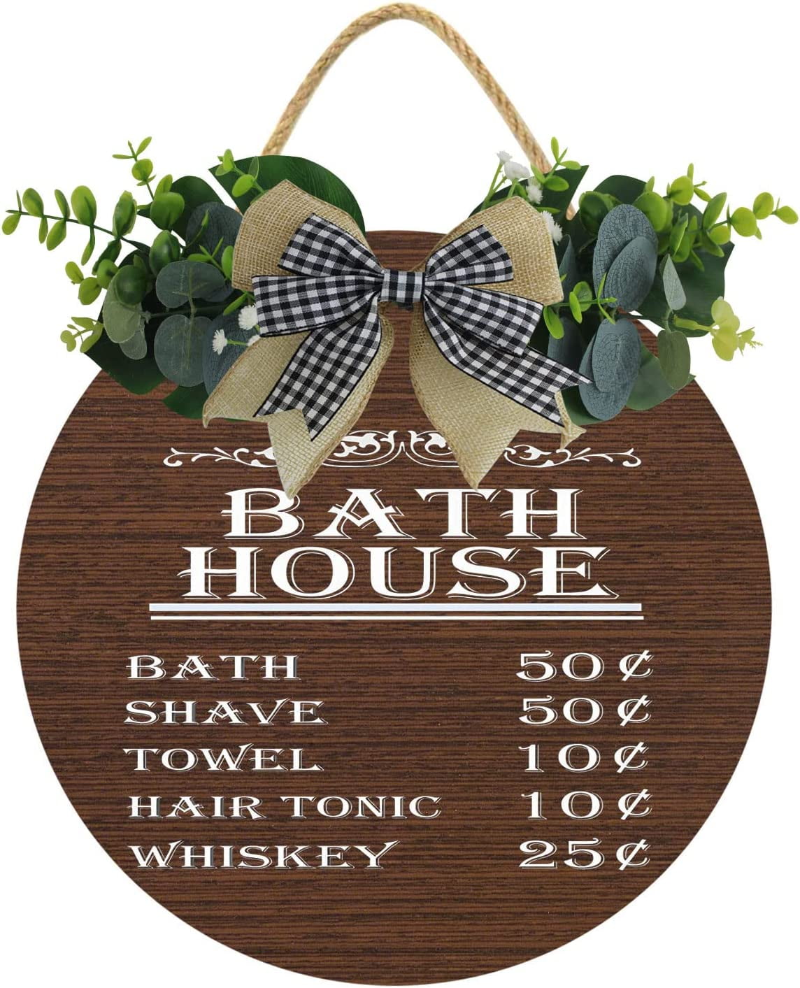 Eveokoki 11" Bath House Sign, Bathroom Decor Funny,Bathroom Wall ...