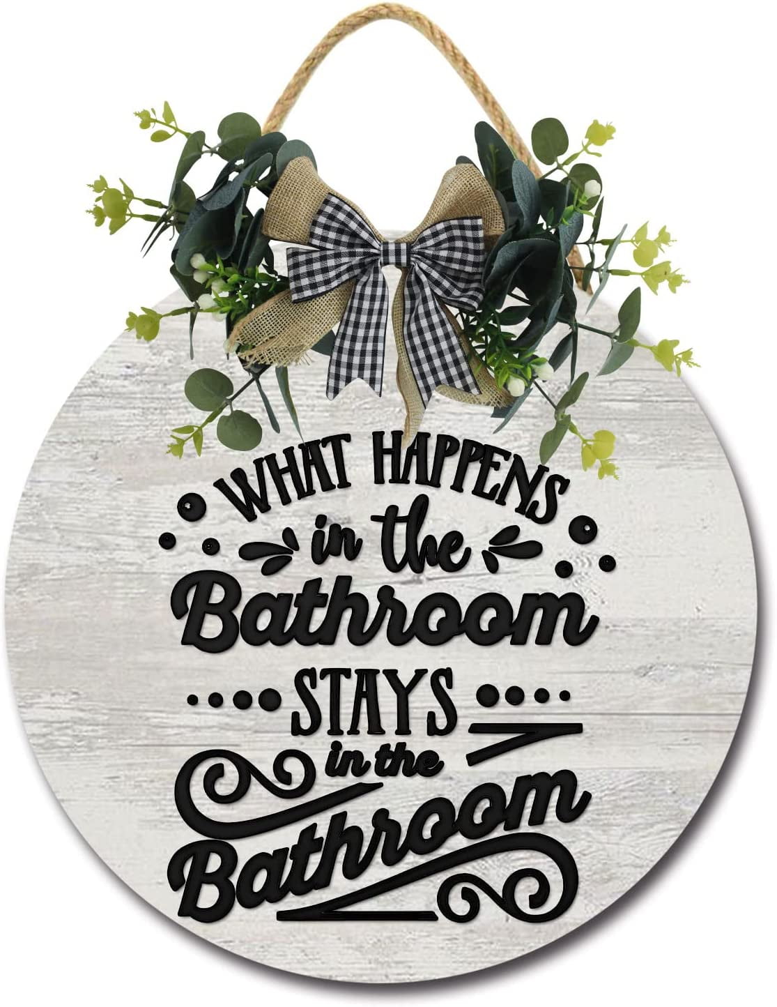 Eveokoki 11" Bathroom Door Sign,Farmhouse Bathroom Signs,Bathroom 02 ...