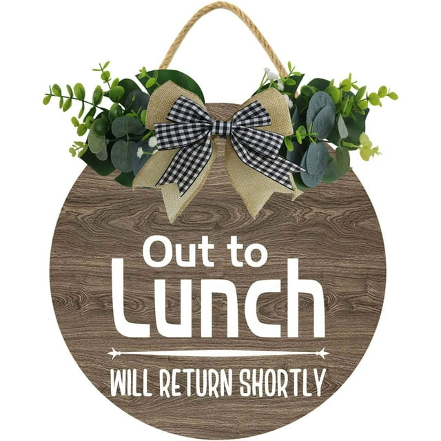Eveokoki 11" Be Back Sign, Out To Lunch Will Return Shortly Wood Door ...