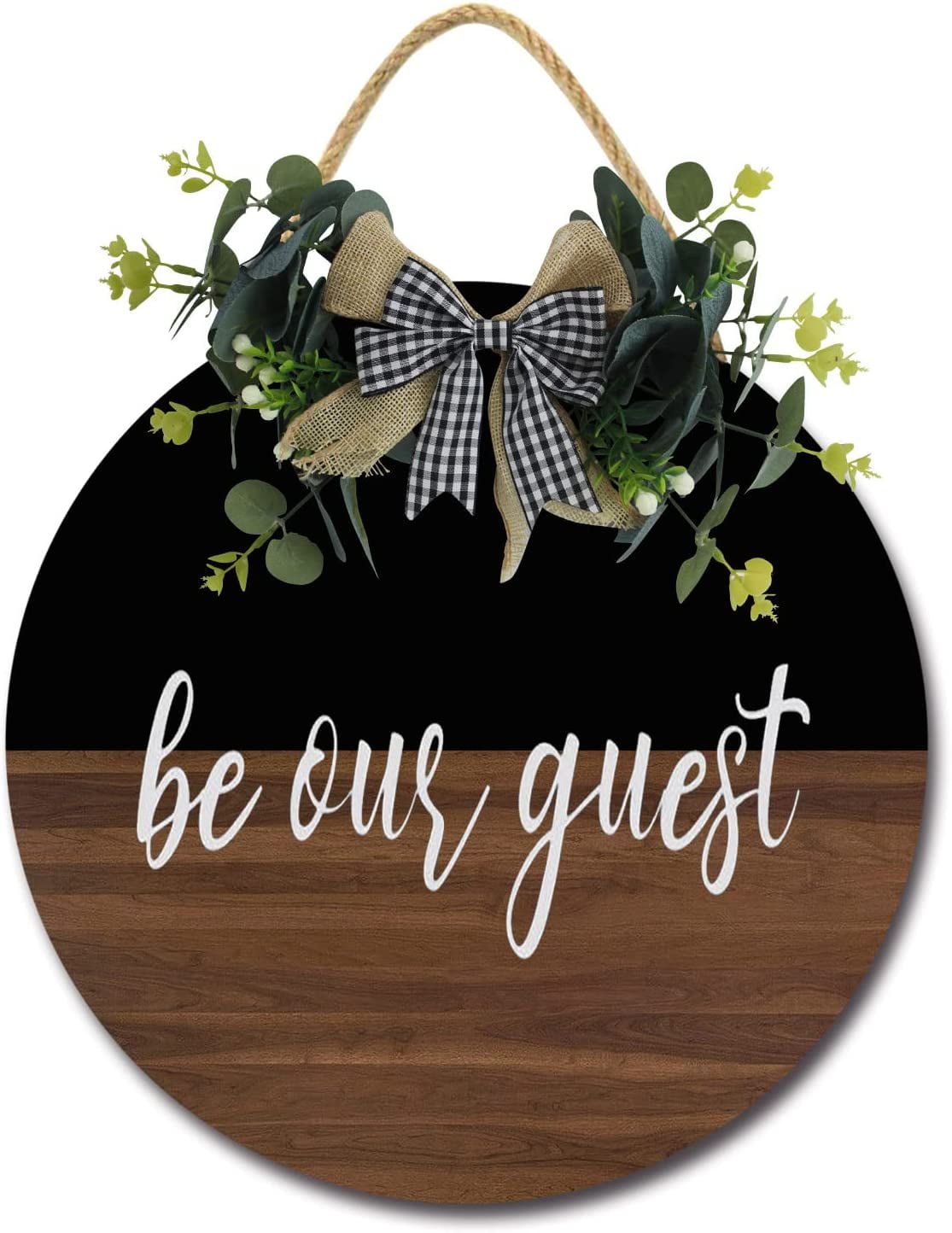 Eveokoki 11" Be Our Guest Wood Sign Welcome Front Door Spa Office ...