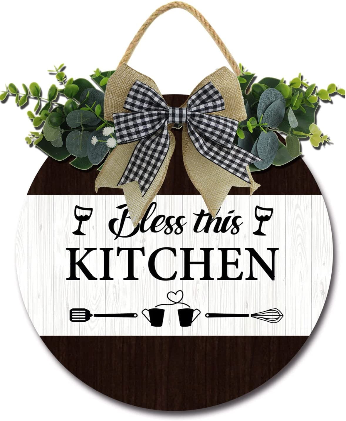 Eveokoki 11" Bless This Kitchen Decor Farmhouse Kitchen Wall Decor ...
