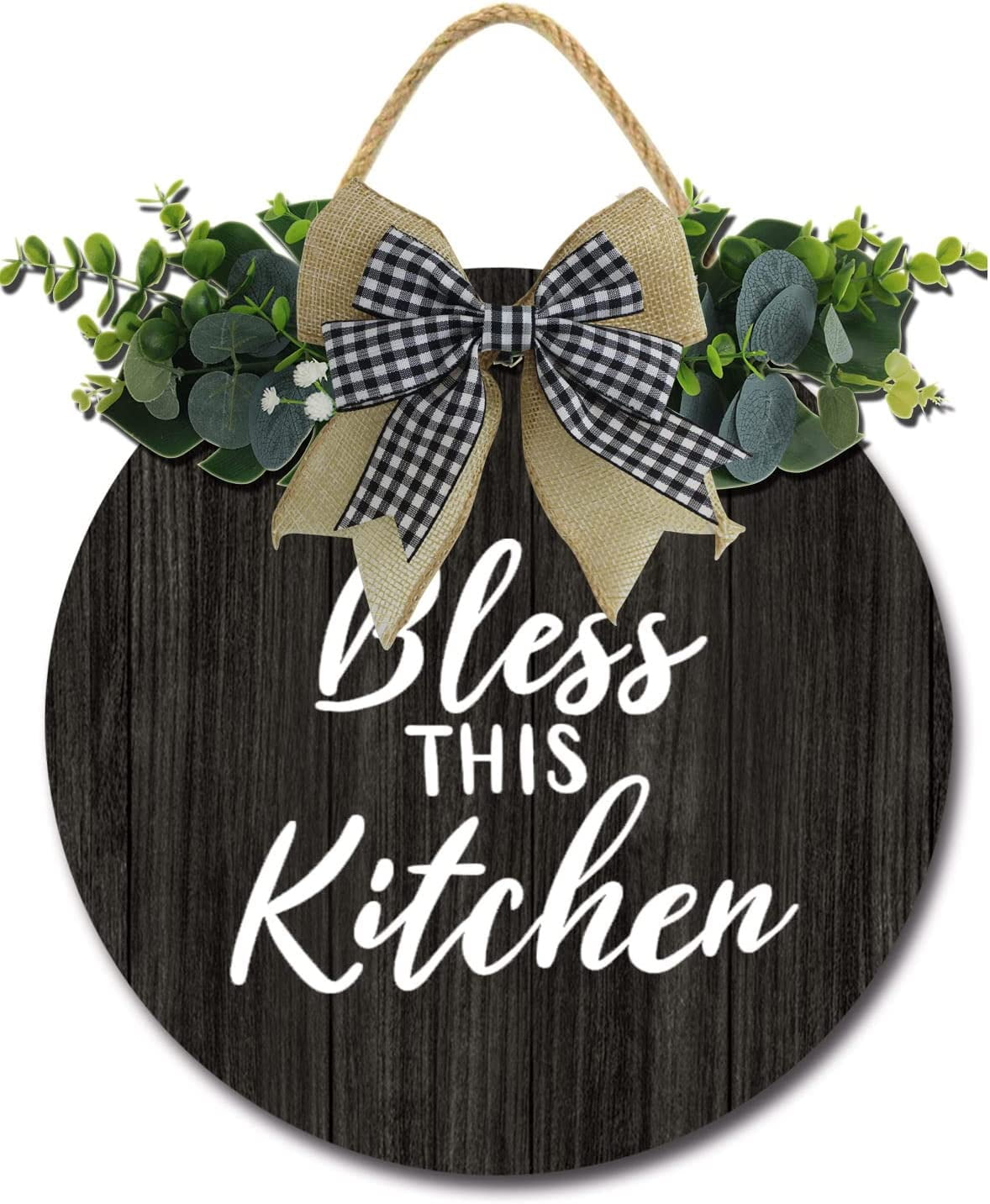 Eveokoki 11" Bless This Kitchen Decor Farmhouse Kitchen Wall Decor ...