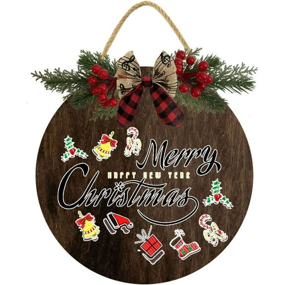 Eveokoki 11" Christmas Decorations Wreath, Christmas Hanging Sign ...