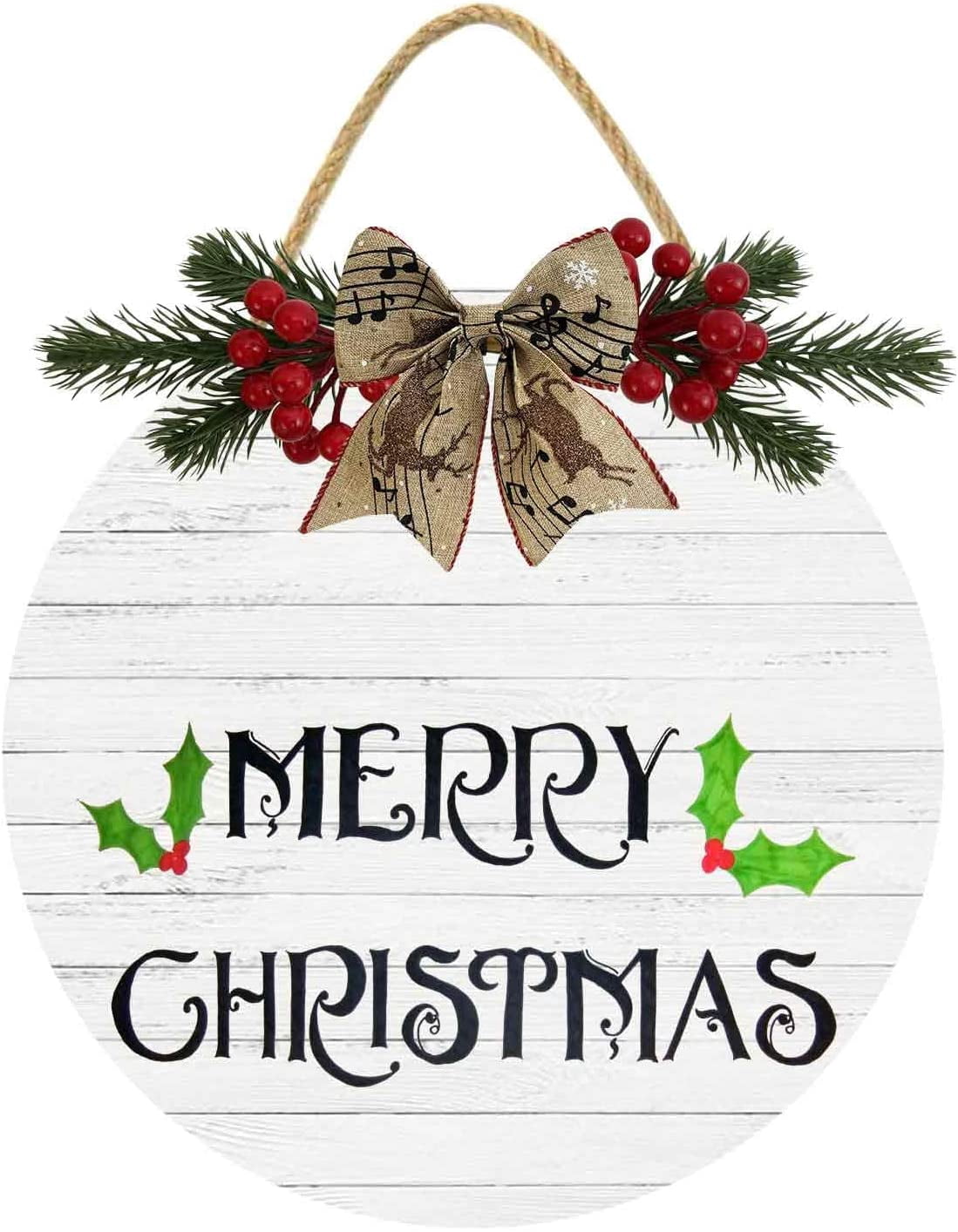 Eveokoki 11" Christmas Hanging Sign,Merry Xmas Front Door Signs ...