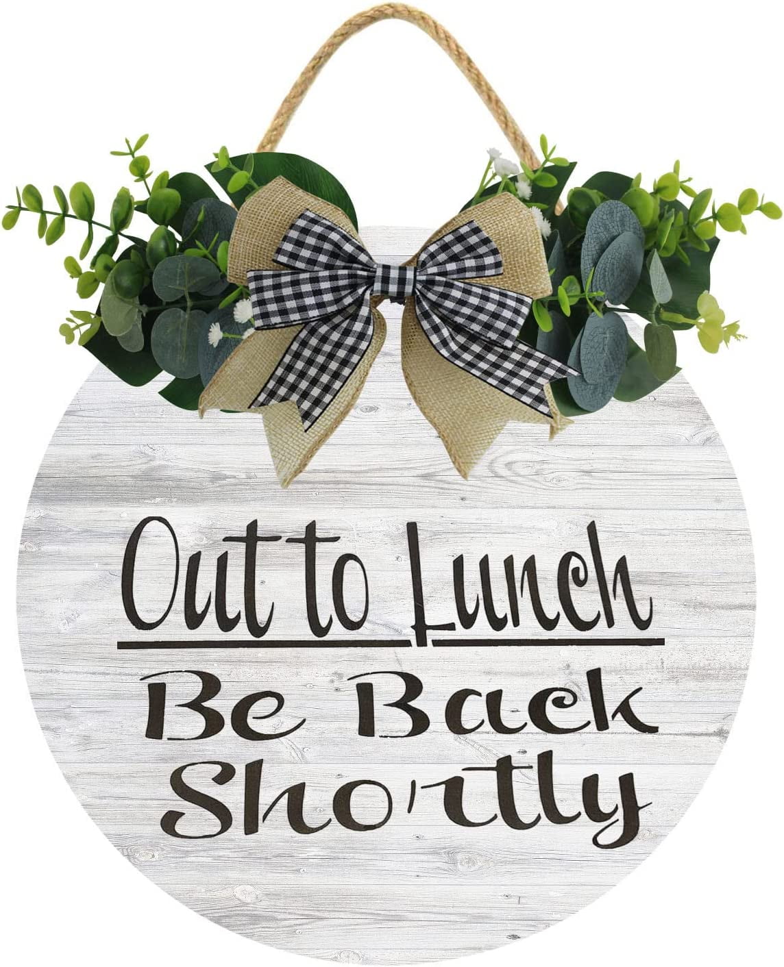 Eveokoki 11" Closed For Lunch Sign, Out To Lunch Be Back Shortly Wood ...