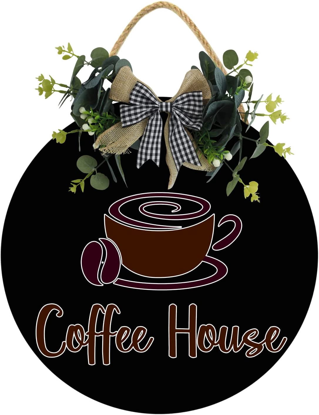 Eveokoki 11" Coffe Cafe House Sign,Coffee Bar Sign Farmhouse Coffee ...