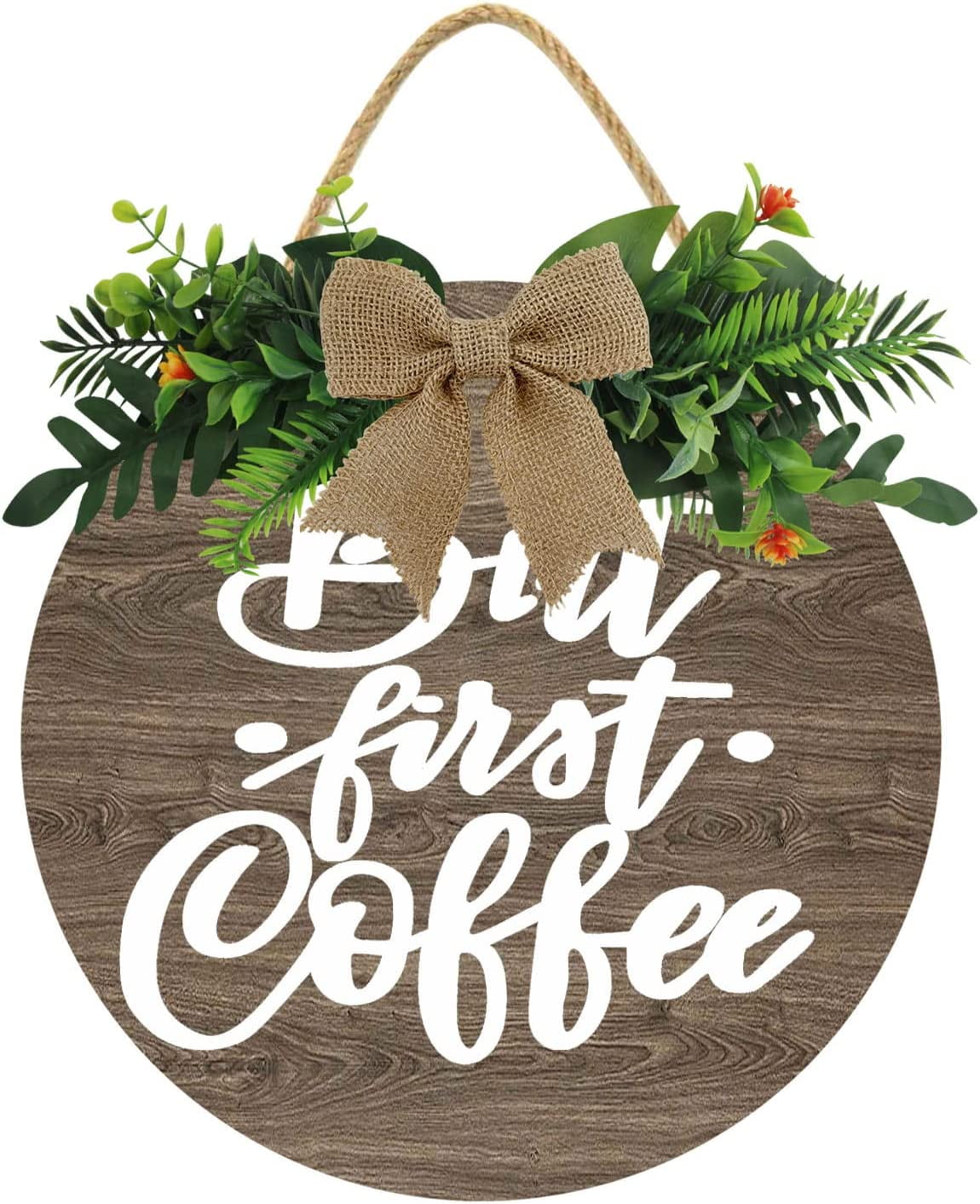 Eveokoki 11" Coffee Bar Wall Signs Decor, But First Coffee Sign ...