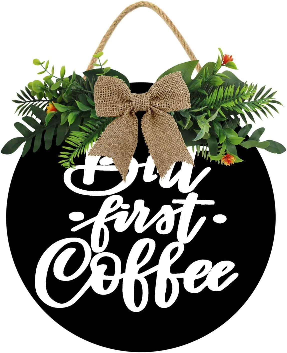 Eveokoki 11" Coffee Bar Wall Signs Decor, But First Coffee Sign ...