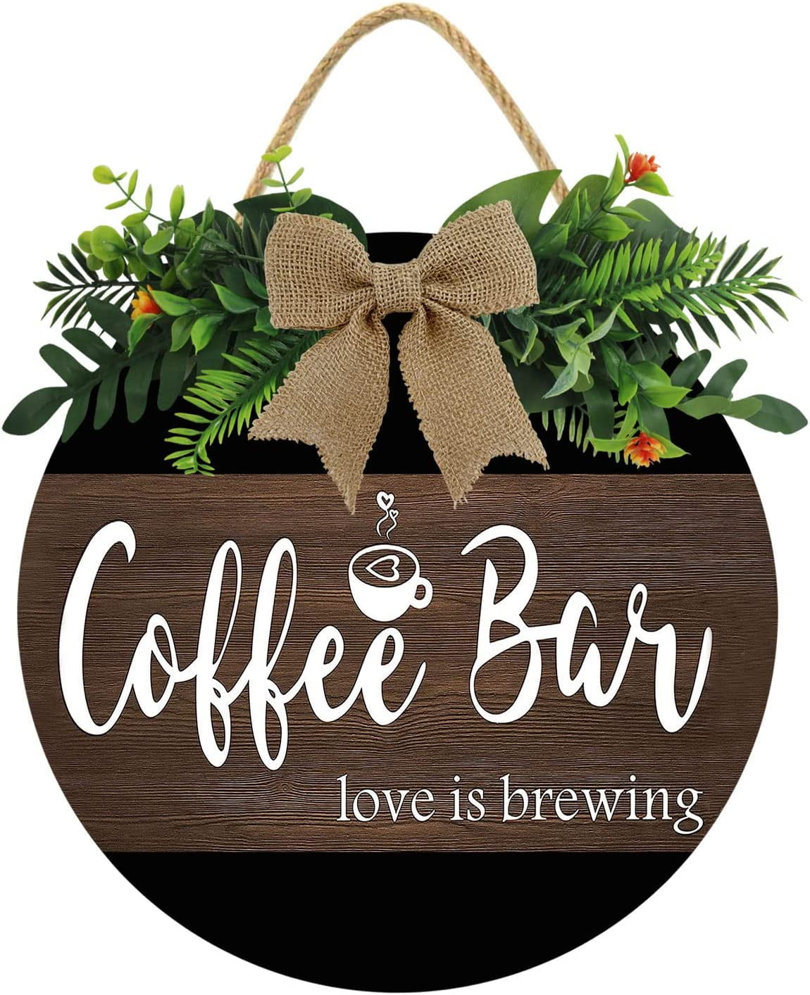 Eveokoki 11" Coffee Bar Wall Signs Decor, Coffee Bar Love Is Brewing ...