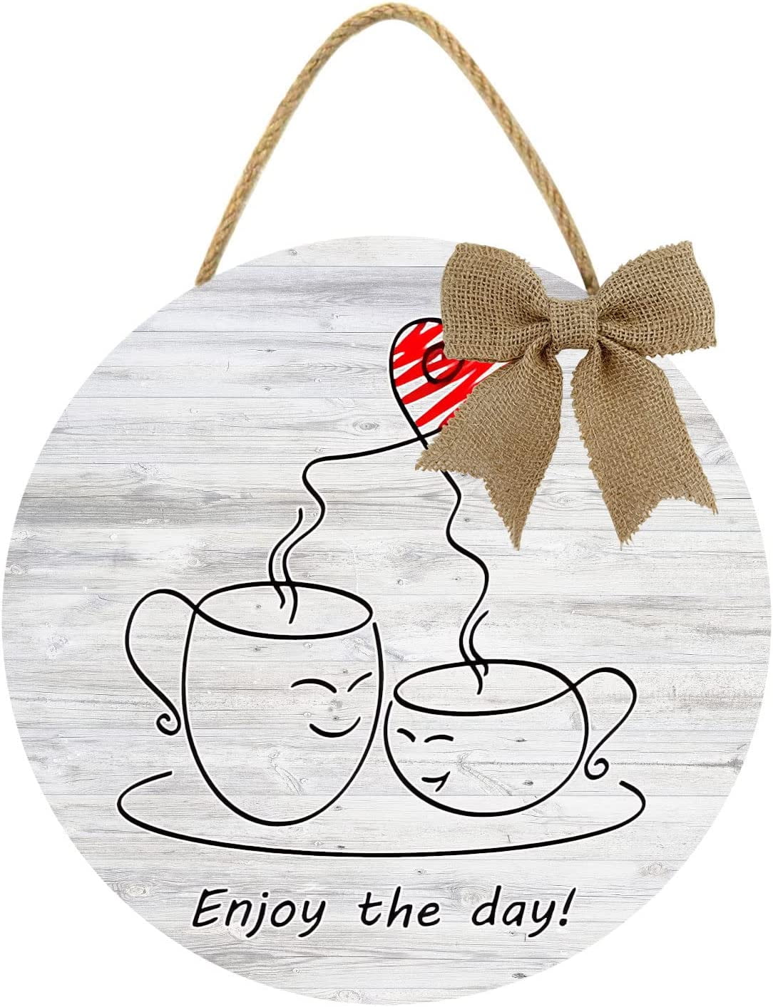 Eveokoki 11" Coffee Bar Wall Signs Decor, Coffee Enjoy The Day Sign ...