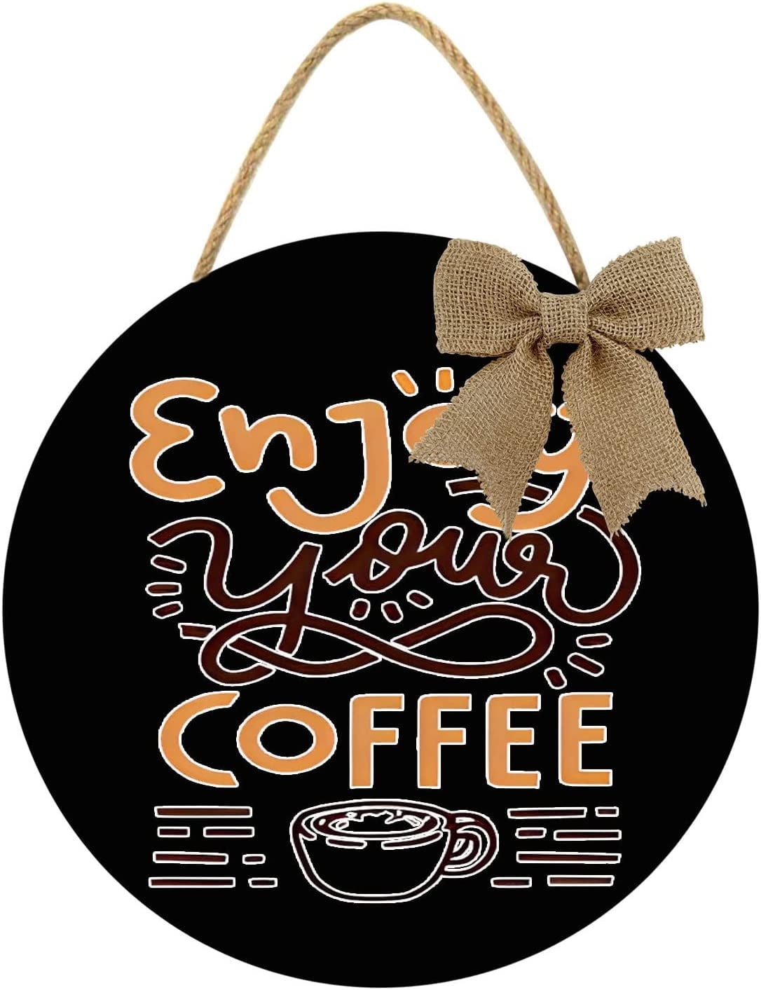 Eveokoki 11" Coffee Bar Wall Signs Decor, Enjoy Your Coffee Sign ...