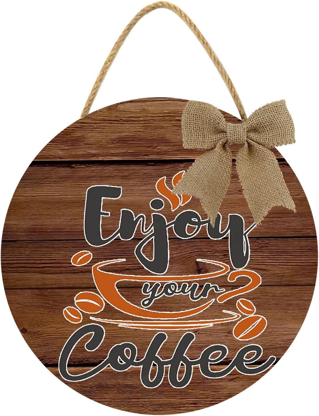 Eveokoki 11" Coffee Bar Wall Signs Decor, Enjoy Your Coffee Sign ...