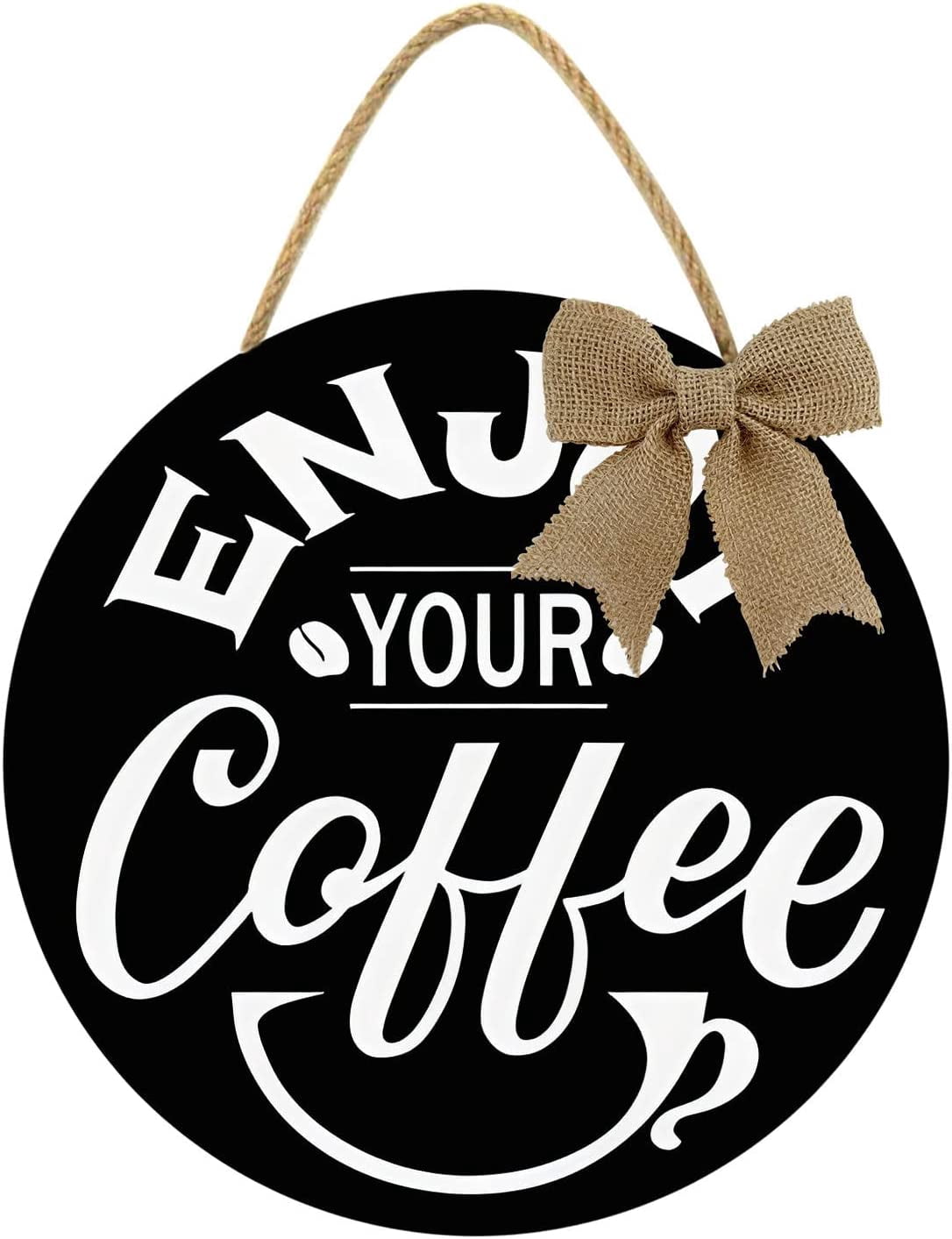 Eveokoki 11" Coffee Bar Wall Signs Decor, Enjoy Your Coffee Sign ...