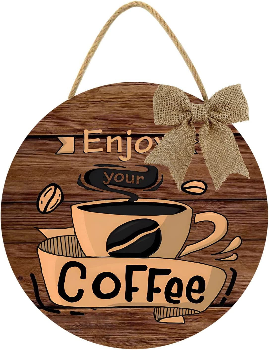 Eveokoki 11" Coffee Bar Wall Signs Decor, Enjoy Your Coffee Bar Sign ...