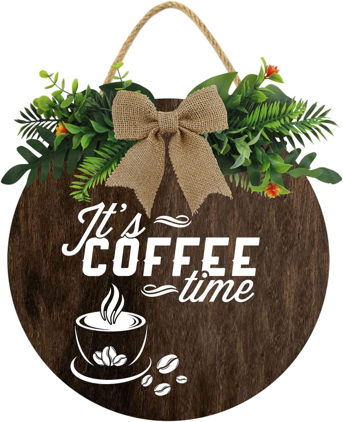 Eveokoki 11" Coffee Bar Wall Signs Decor, Its Coffee Time Sign ...