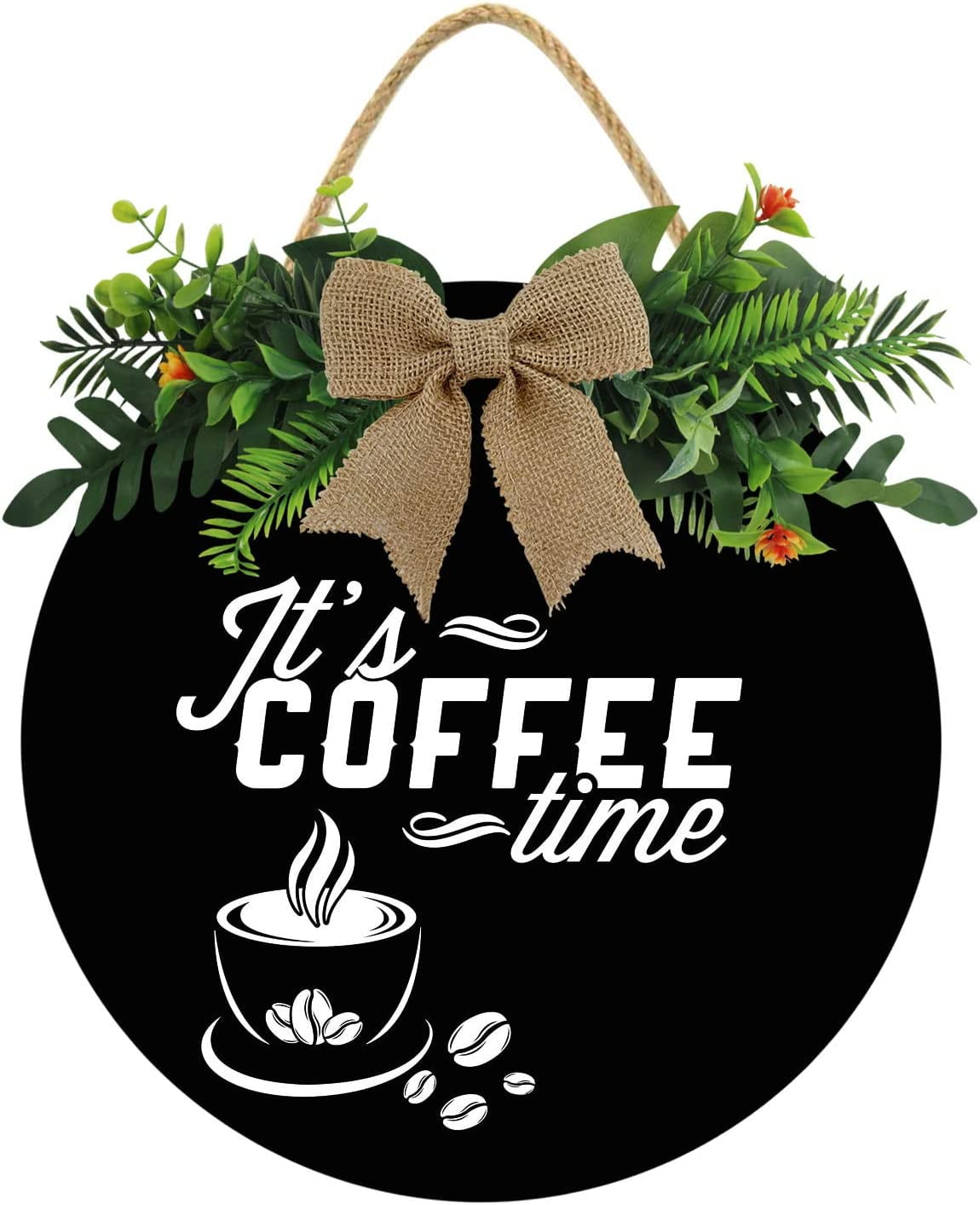 Eveokoki 11" Coffee Bar Wall Signs Decor, Its Coffee Time Sign ...