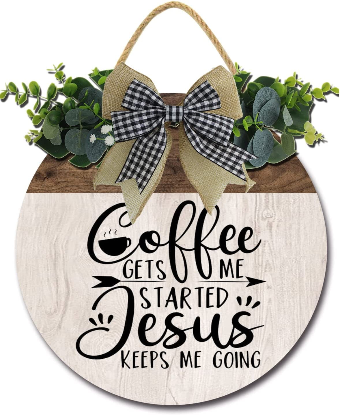 Eveokoki 11" Coffee Gets Me Started Jesus Keeps Me Going Coffee Bar ...