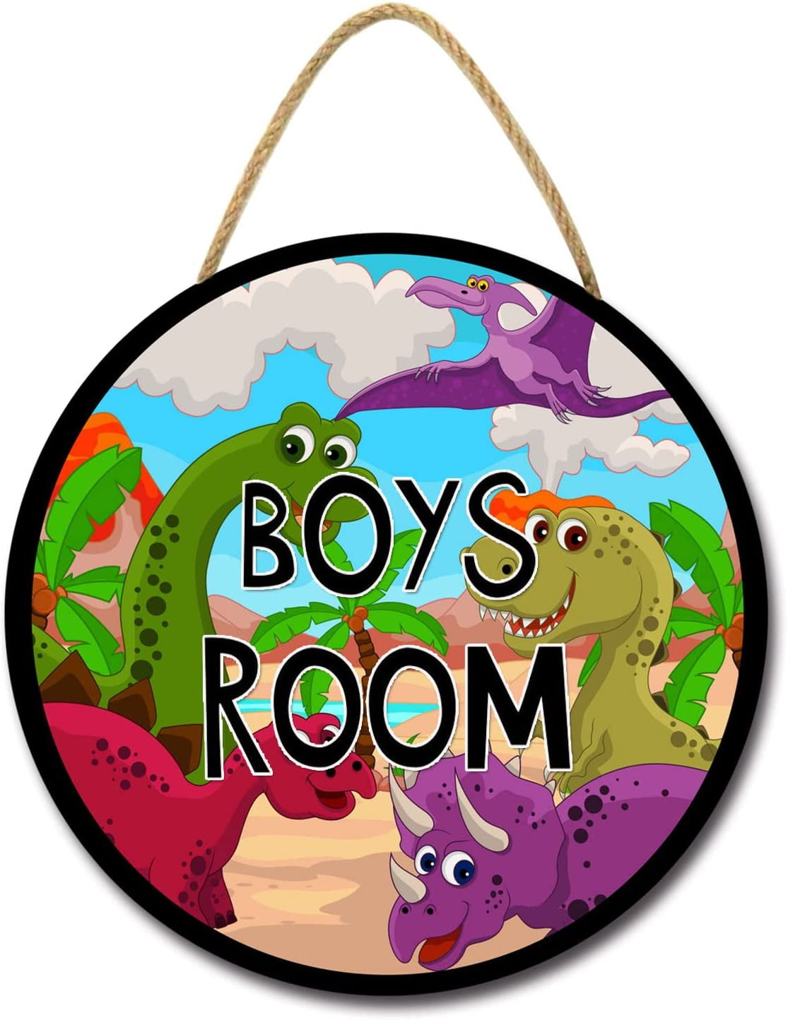 Eveokoki 11" Dinosaur Boy's Room Wood Sign,Door Sign for Boys Bedroom ...