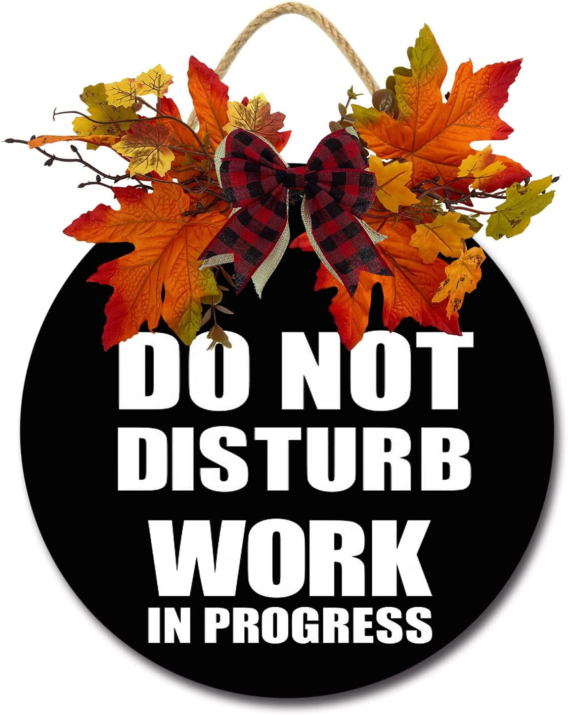 Eveokoki 11" Do Not Disturb Work In Progress Door Sign, Wood Hanging ...