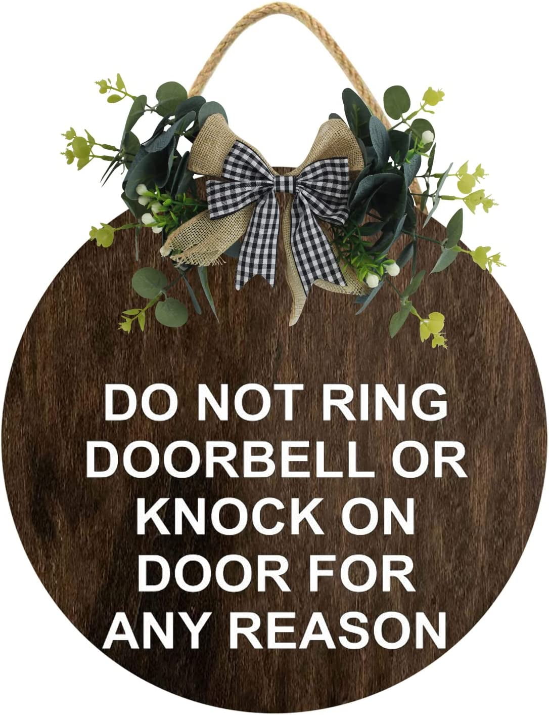 Eveokoki 11" Do Not Ring Doorbell Or Knock On Door Any Reason Sign,Wood ...