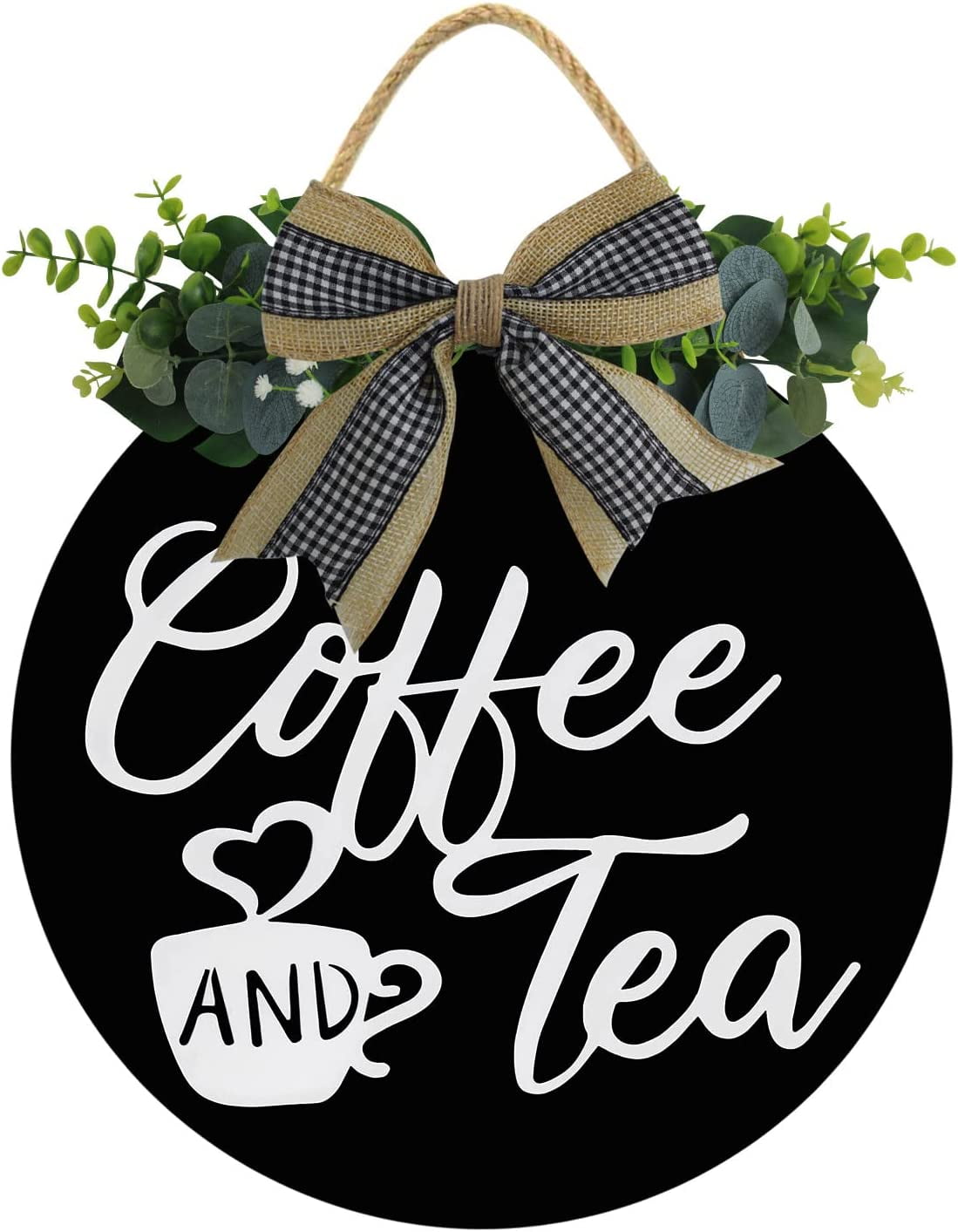 Eveokoki 11" Door Decor Sign,Rustic Hanging Coffee And Tea Bar Sign ...