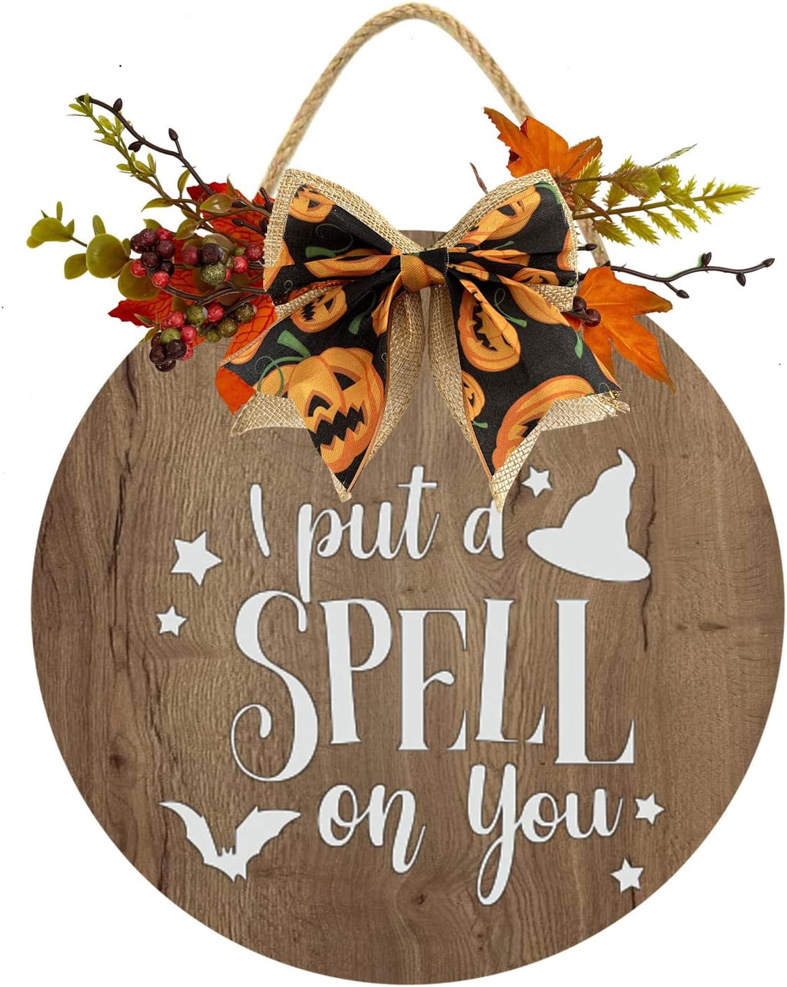 Eveokoki 11" Door Sign I Put A Spell On You Wood Home Wall Decor ...