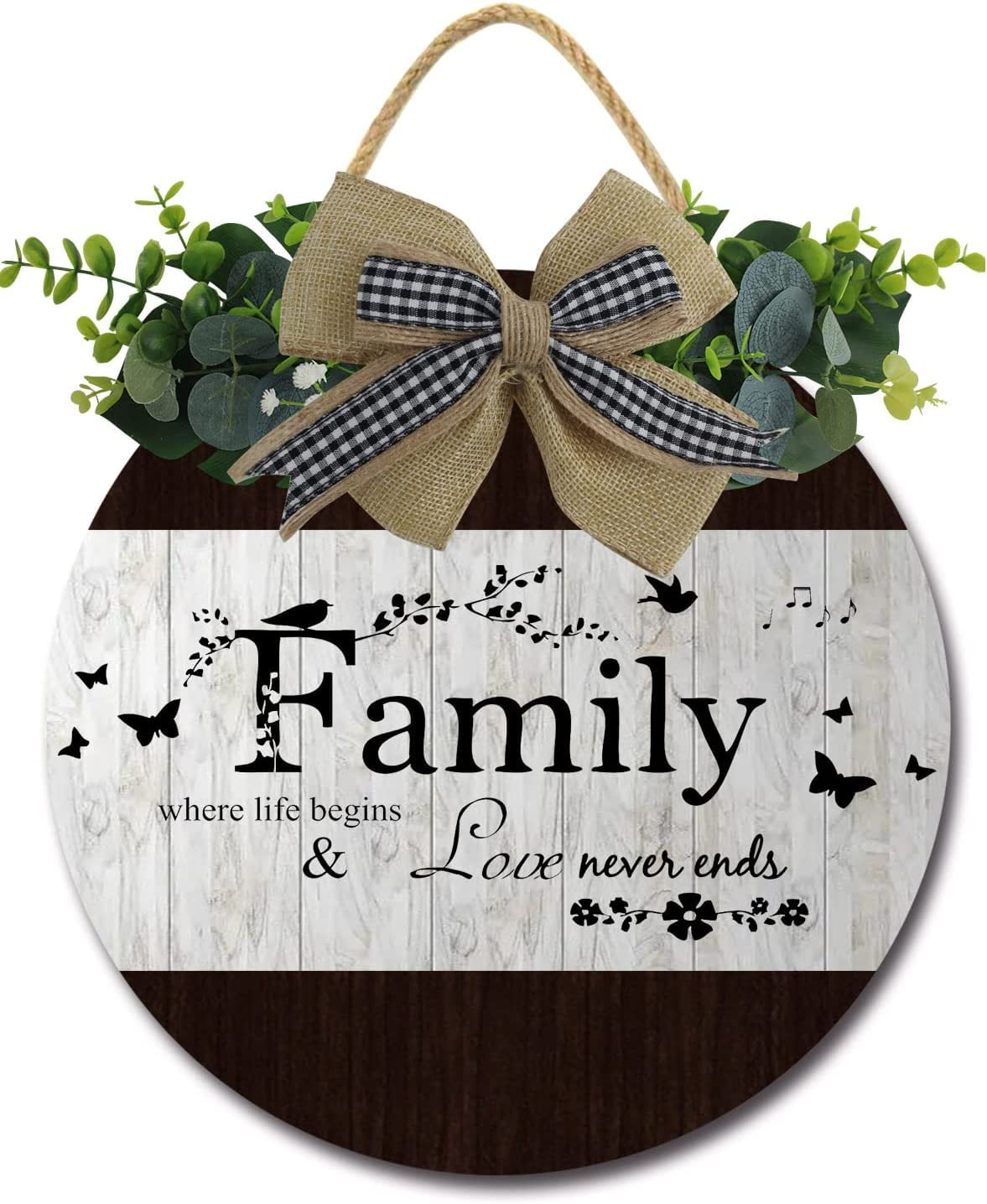 Eveokoki 11" Family When Life Begins Love Never Ends Signs for Front ...