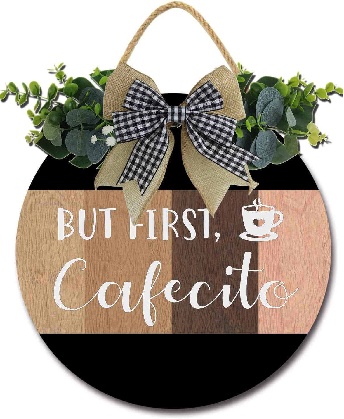 Eveokoki 11" But First Cafecito Coffee Sign Decor Rustic Farmhouse ...