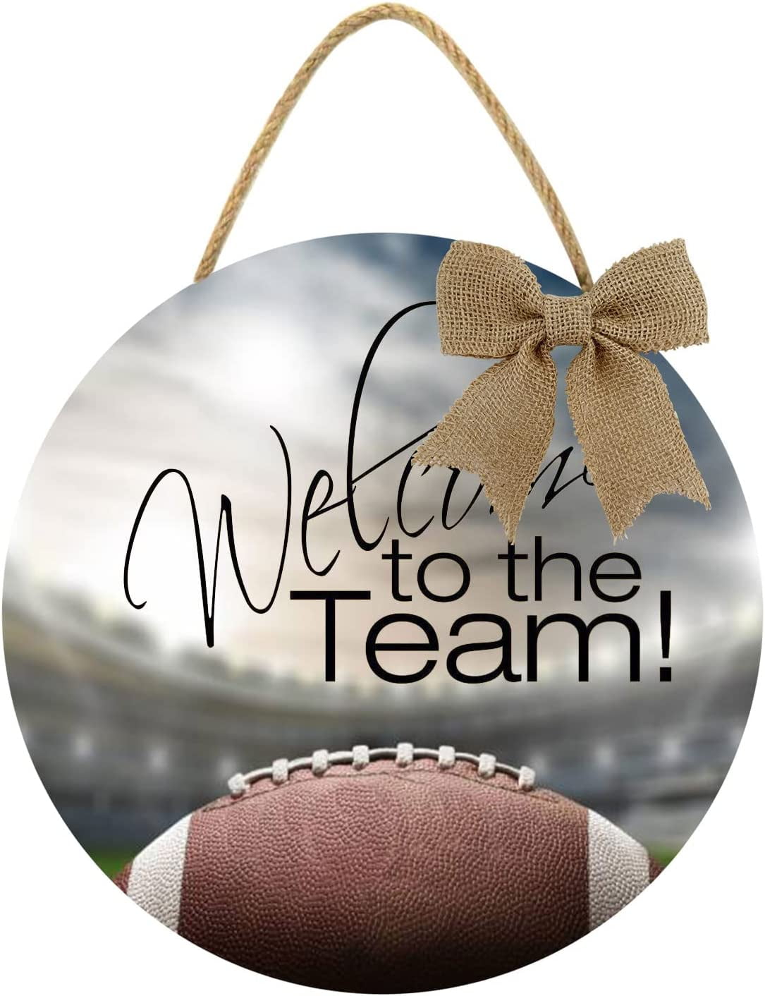 Eveokoki 11" Football Sign Welcome To The Football Team Round Hanging ...