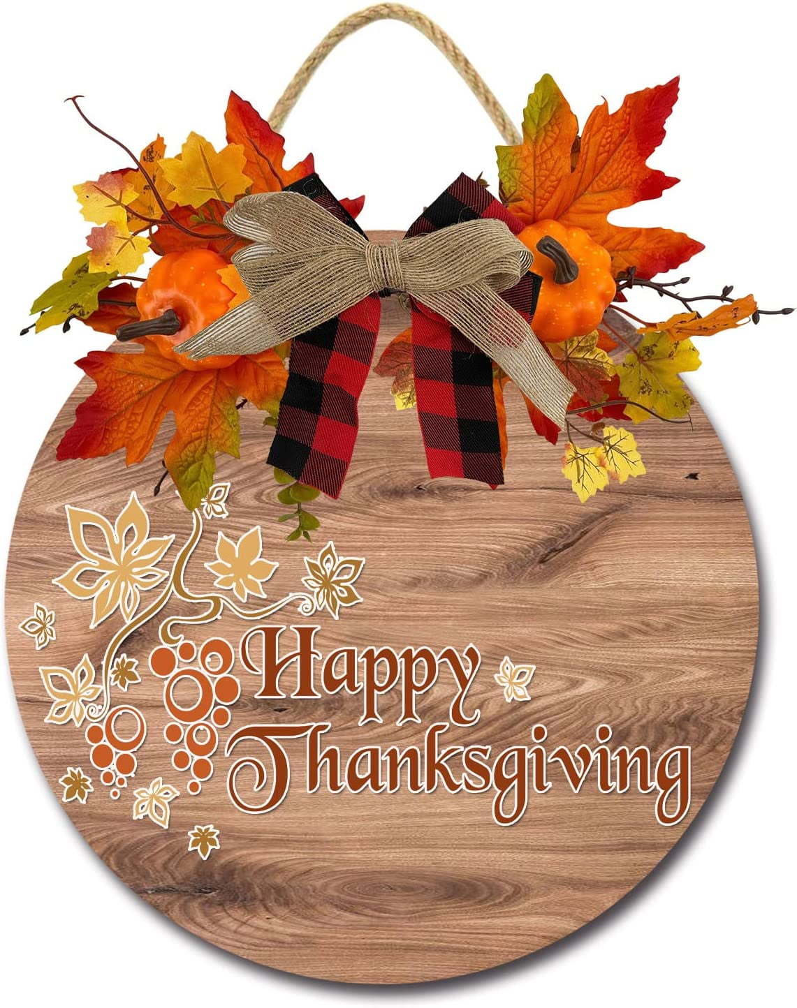 Eveokoki 11" Happy Thanksgiving Day Sign,Thanksgiving Door Sign,Welcome ...