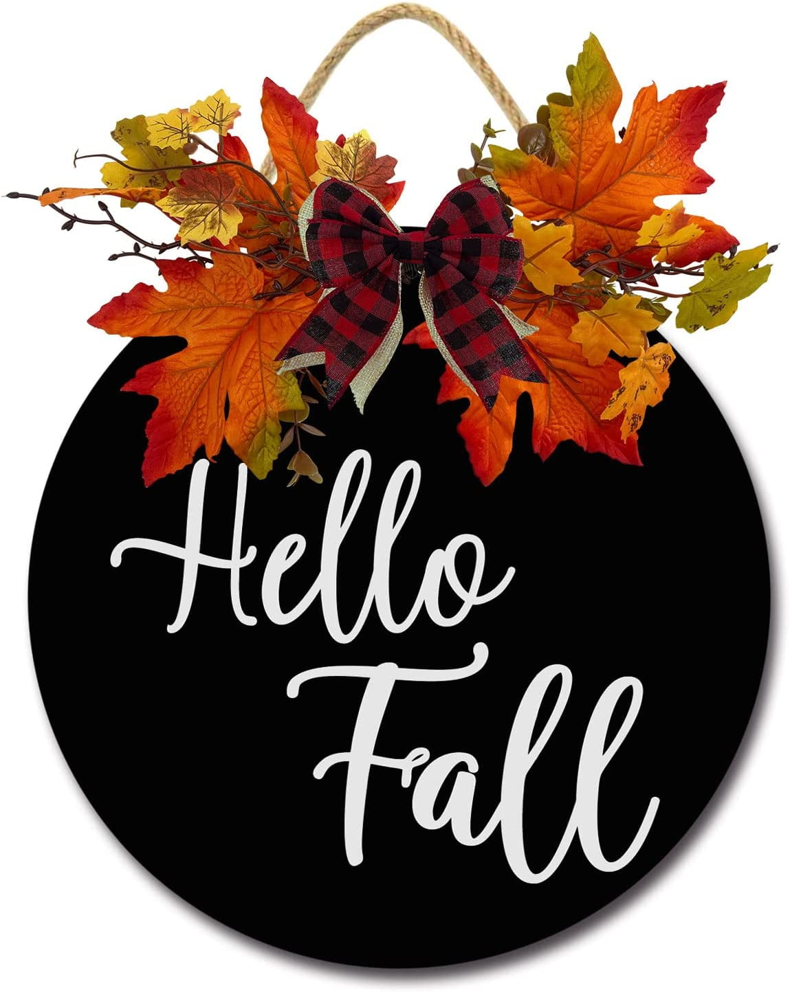 Eveokoki 11" Hello Fall Sign for Outdoor Indoor Sign, Farmhouse Wall ...