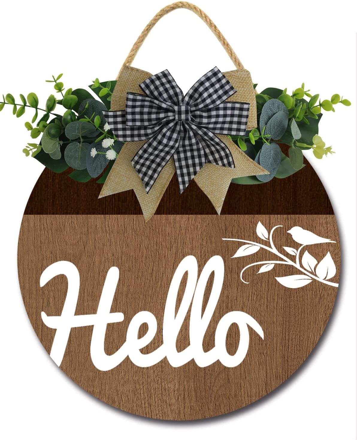 Eveokoki 11" Hello Sign for Front Door Standing Farmhouse Decor ...
