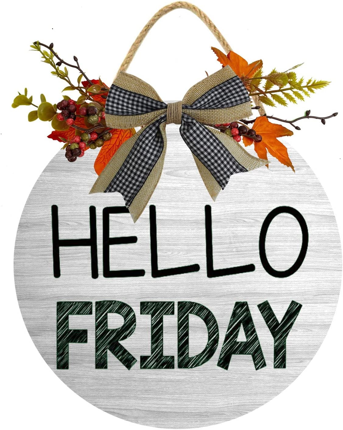 Eveokoki 11" Hello Today Sign,Rustic Wooden Door Sign,Farmhouse Wall ...