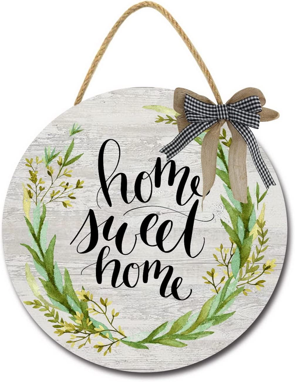 Eveokoki 11" Home Sweet Home Leaves 02 Sign Farmhouse Door Signs for ...