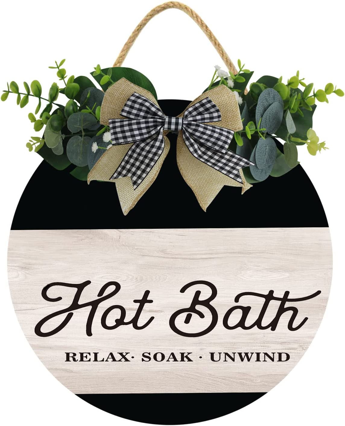 Eveokoki 11" Hot Bath Relax Soak Unwind Sign, Bath Sign,Bathroom Wall ...