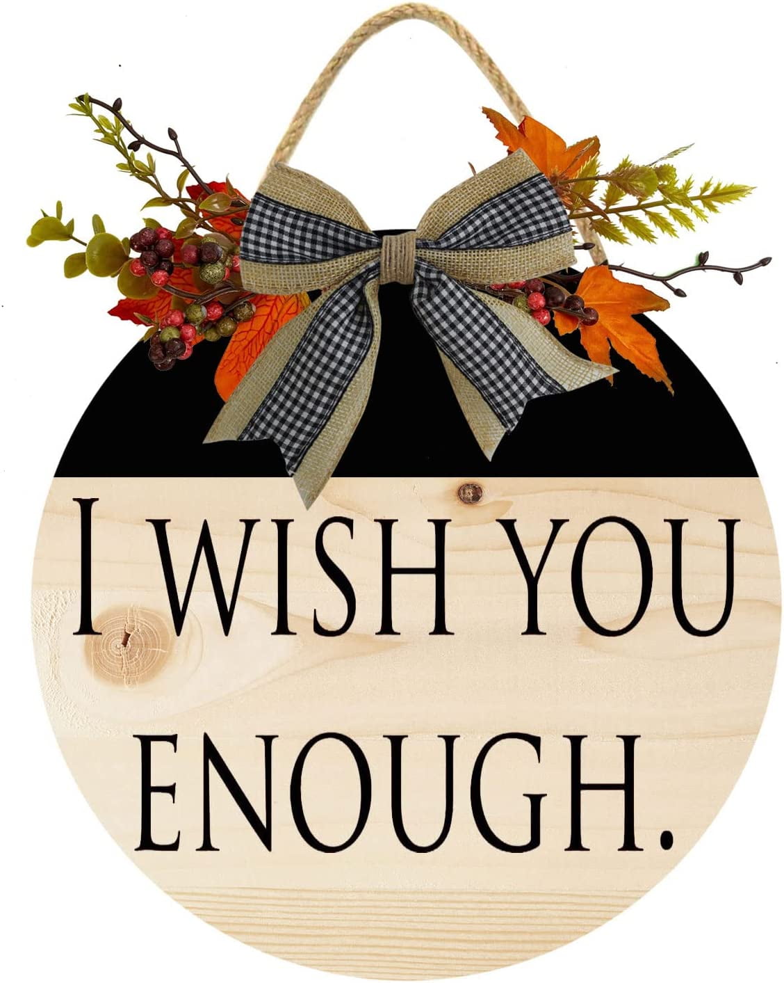Eveokoki 11" I Wish You Enough Sign,Rustic Wooden Door Sign,Farmhouse ...