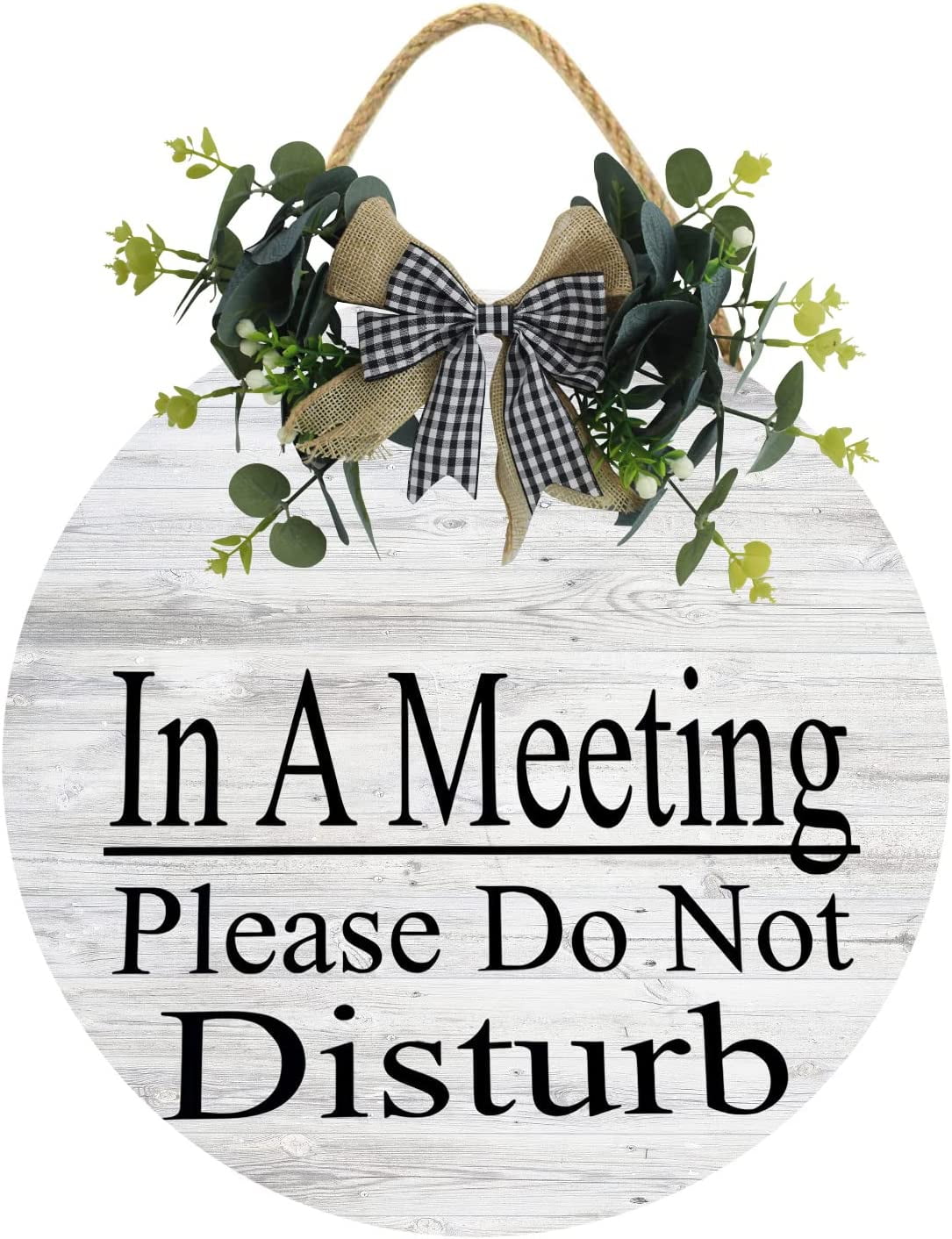 Eveokoki 11" In A Meeting Please Do Not Disturb Sign,Wood Hanging Sign ...