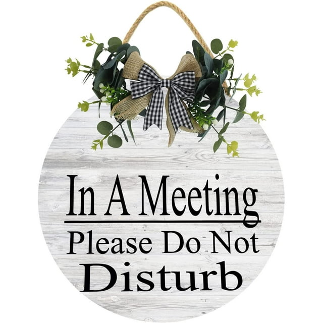 Eveokoki 11" In A Meeting Please Do Not Disturb Sign,Wood Hanging Sign ...