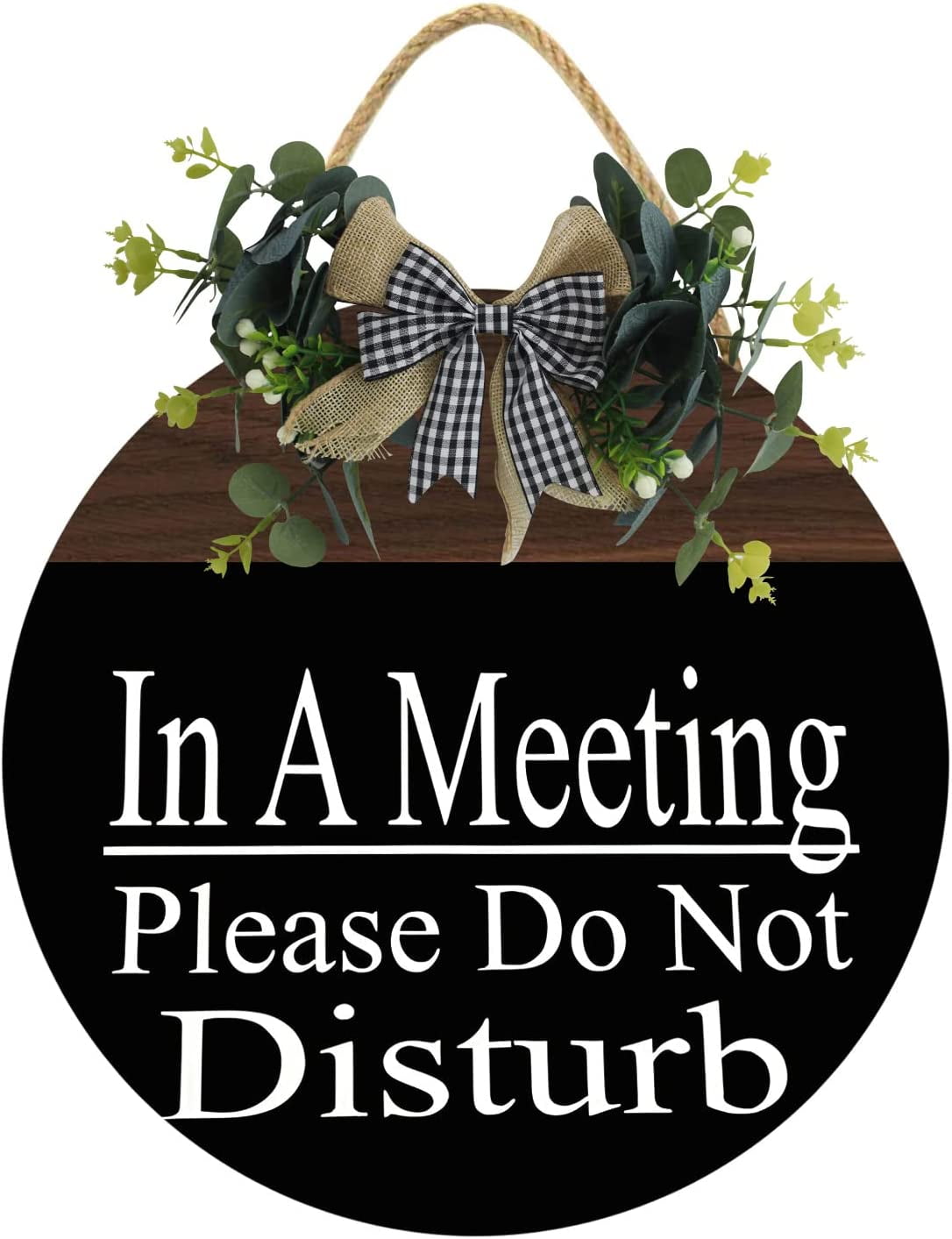 Eveokoki 11" In A Meeting Please Do Not Disturb Sign,Wood Hanging Sign ...