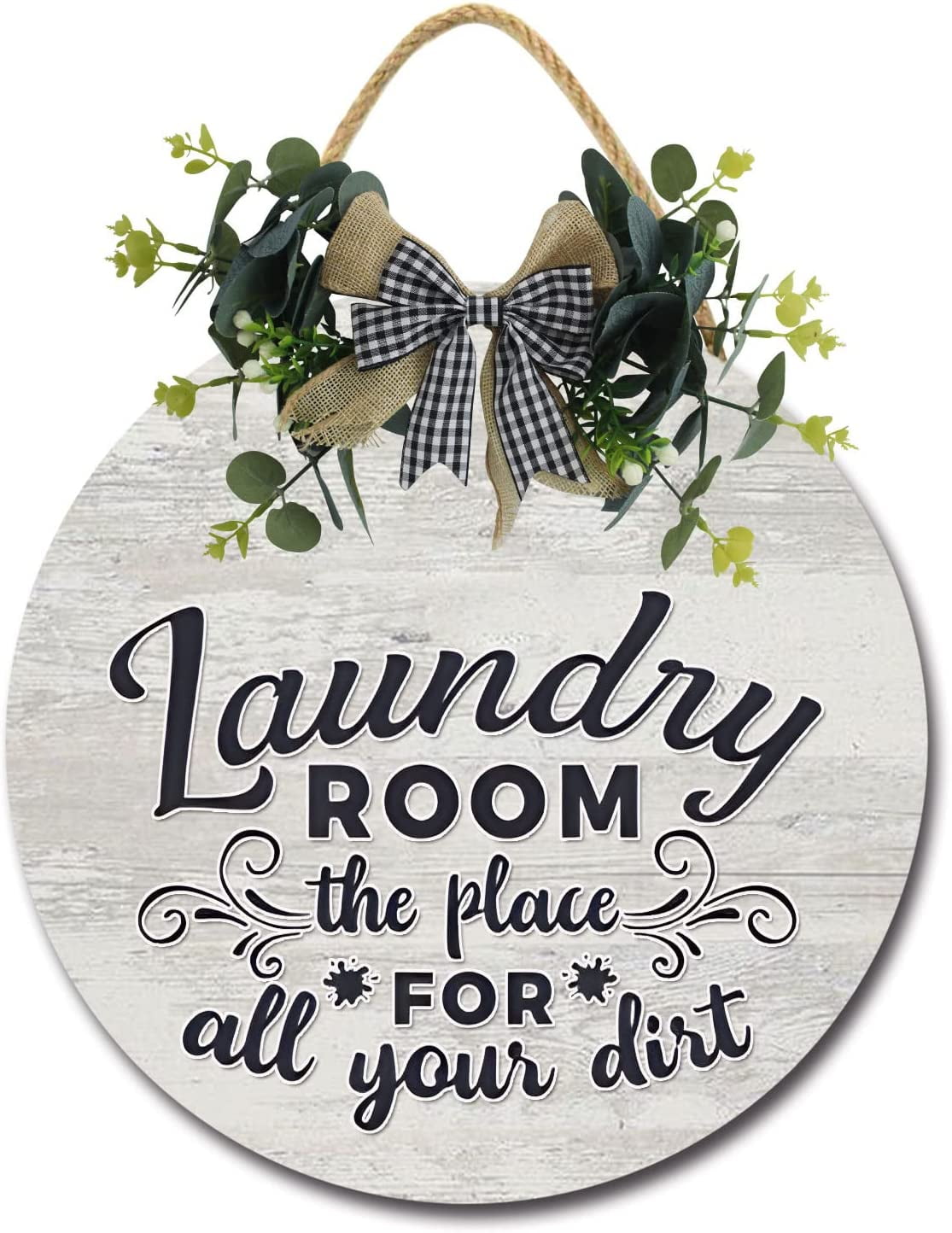 Eveokoki 11" Laundry Room Decor Sign,Wooden Rustic Laundry Room 08 Sign ...