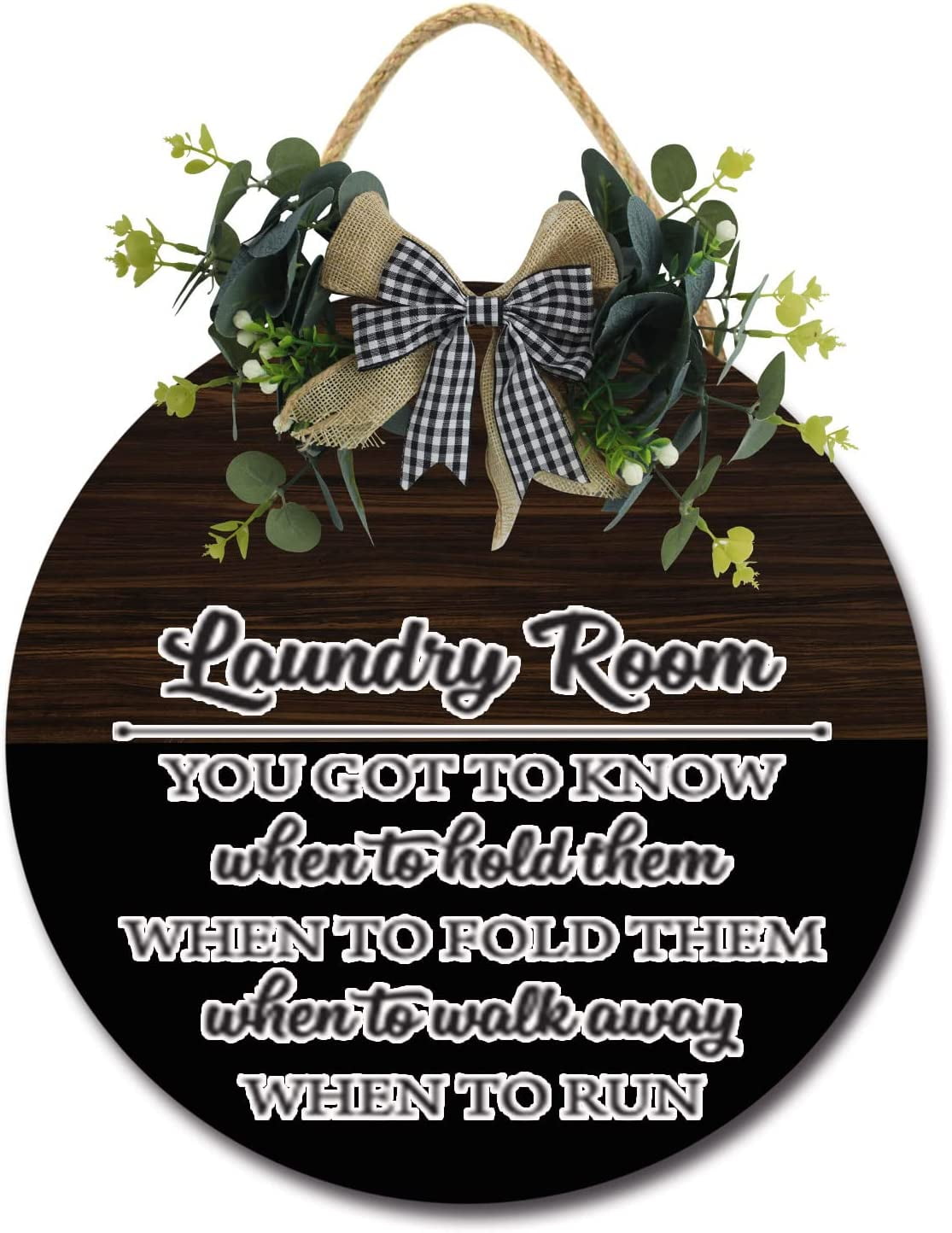 Eveokoki 11" Laundry Room Decor Sign,Wooden Rustic Laundry Room Sign ...