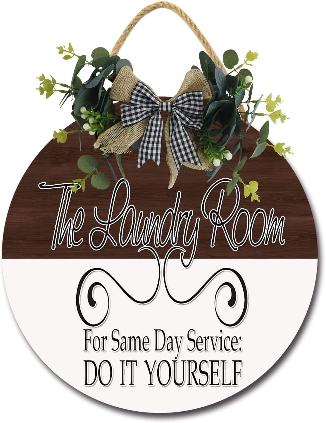 Eveokoki 11" Laundry Room Decor Sign,Wooden Rustic Laundry Room Same ...