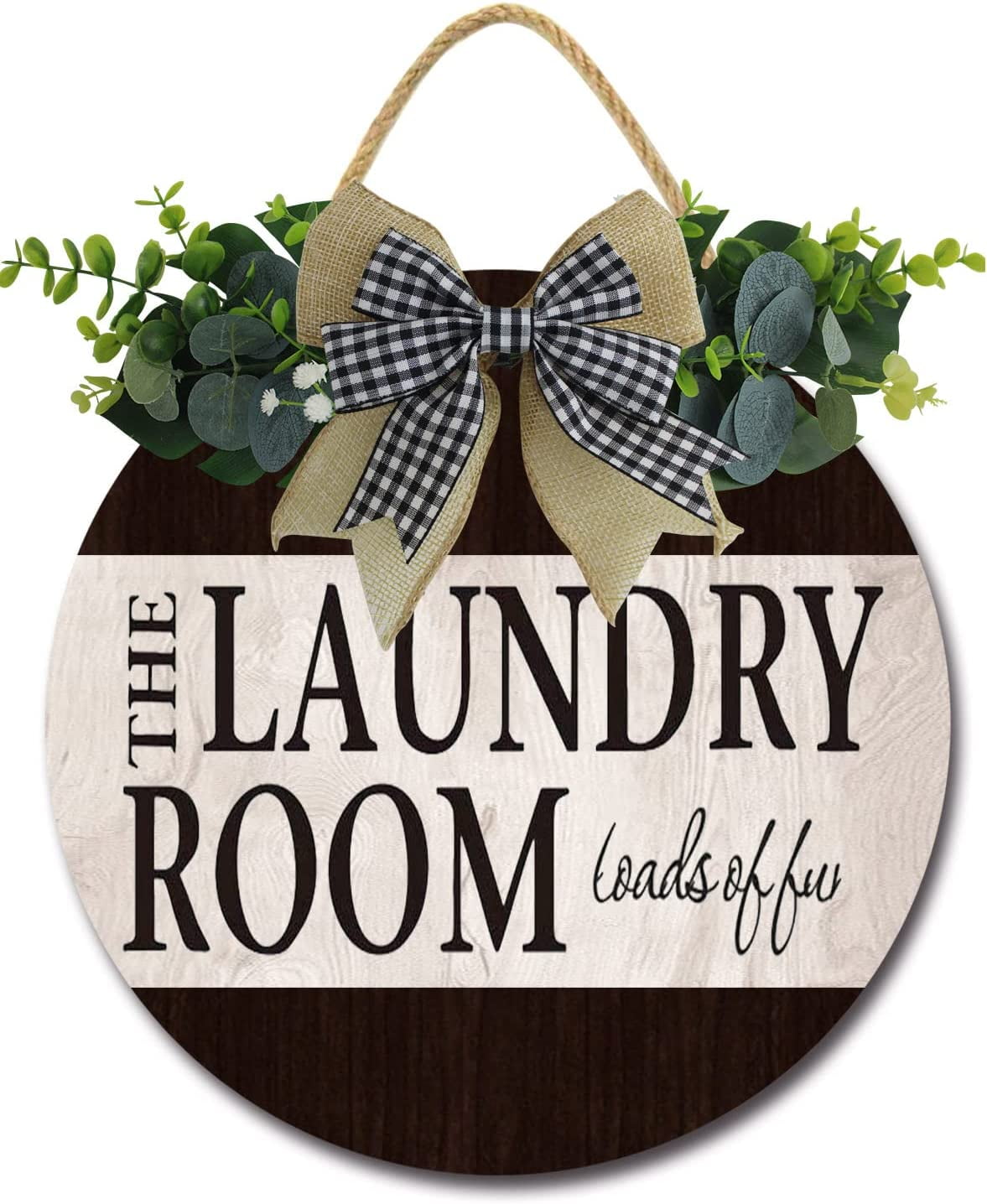 Eveokoki 11" The Laundry Room Loads of Fun Sign Rustic Wooden Plaque ...