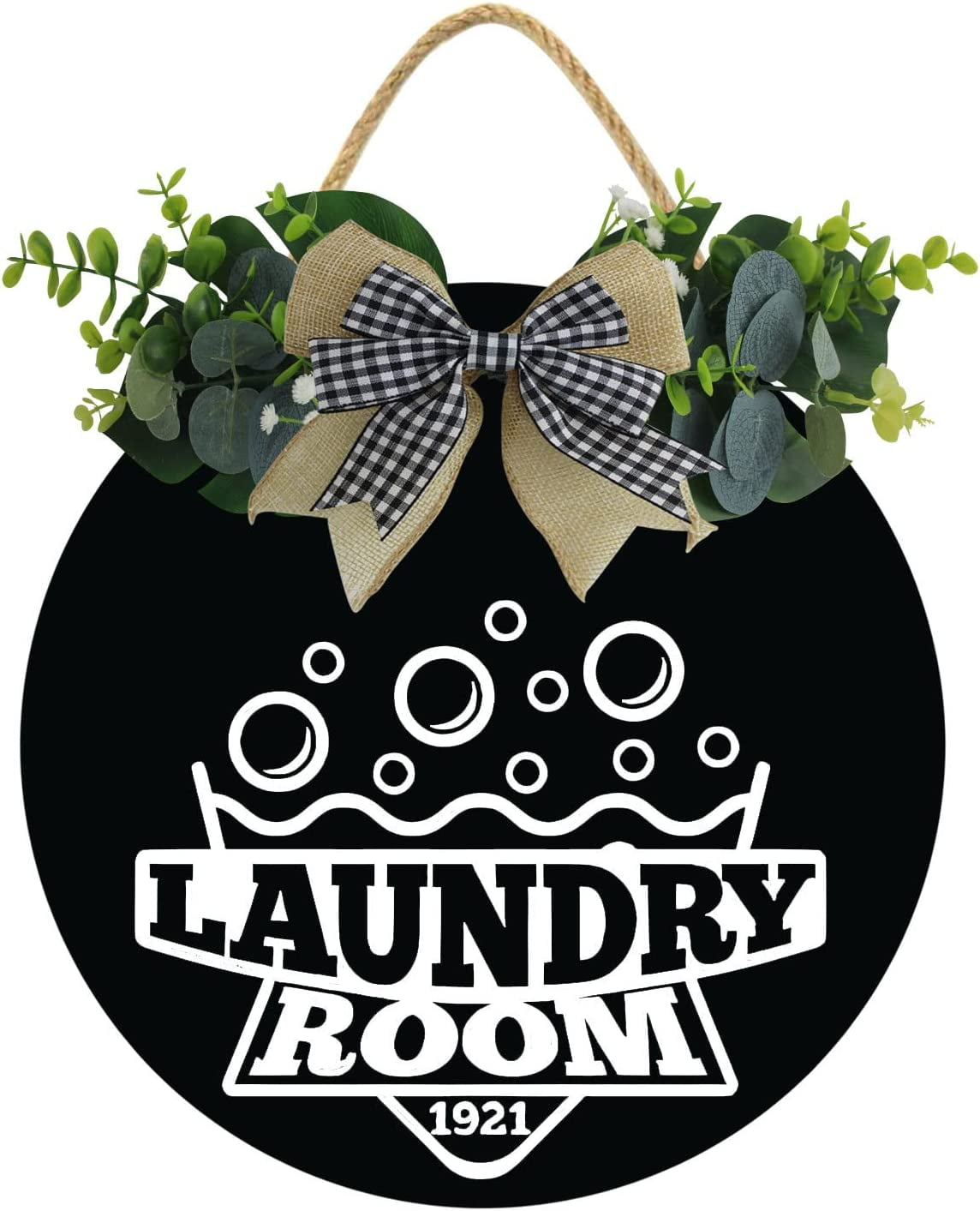 Eveokoki 11" Laundry Room Wall Decor Wooden Sign Self Service Wash Dry ...
