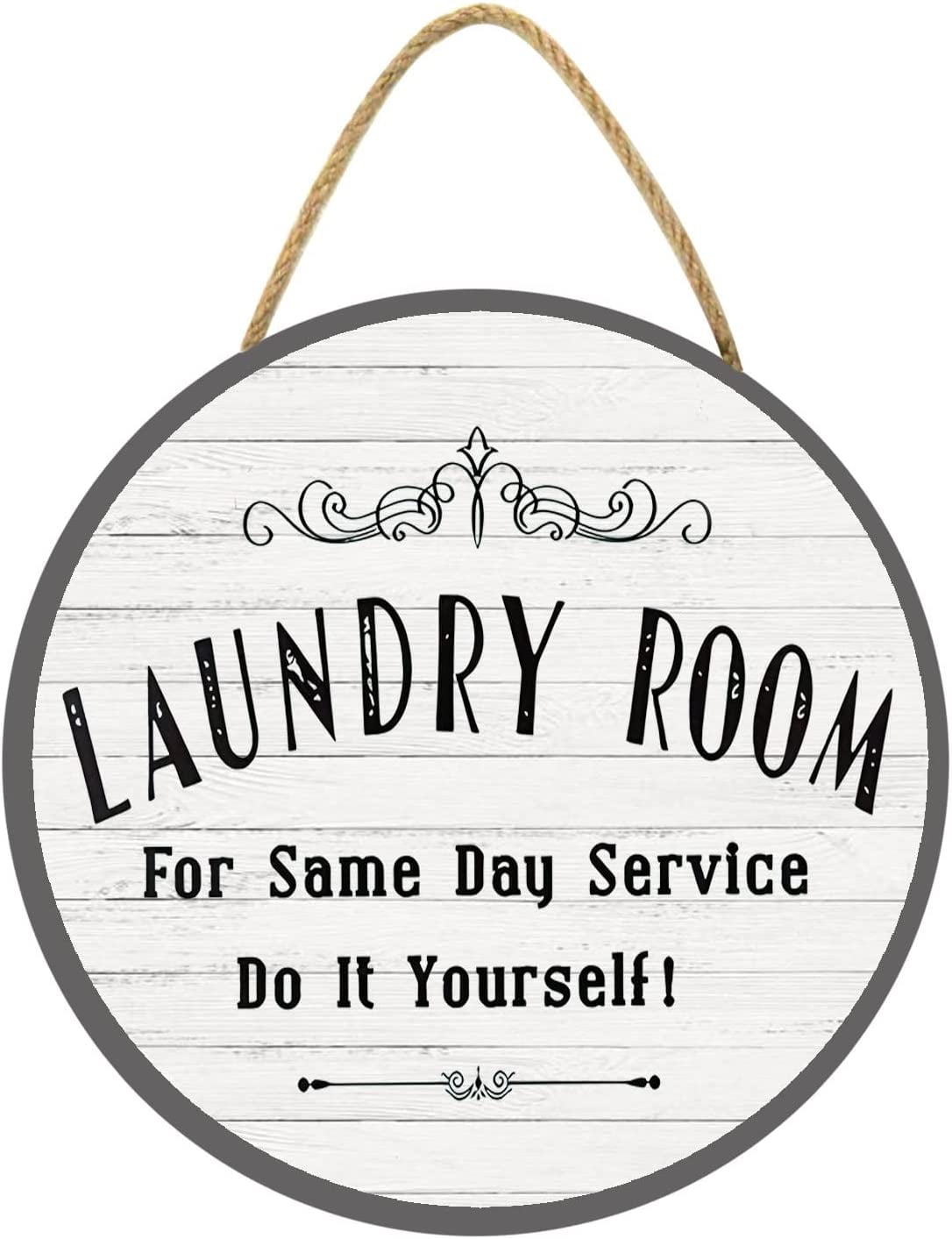 Eveokoki 11" Laundry Sign Decor, Laundry Room For Same Day Service Do ...