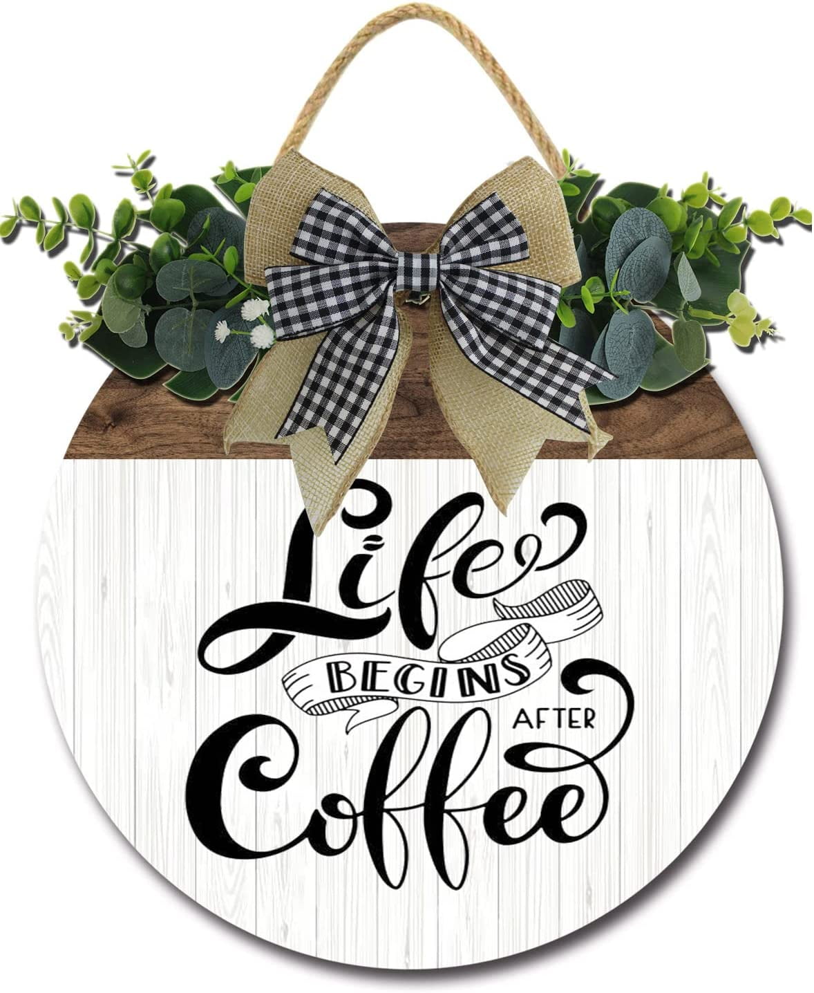 Eveokoki 11" Life Begins After Coffee Coffee Bar Decor Sign Farmhouse ...